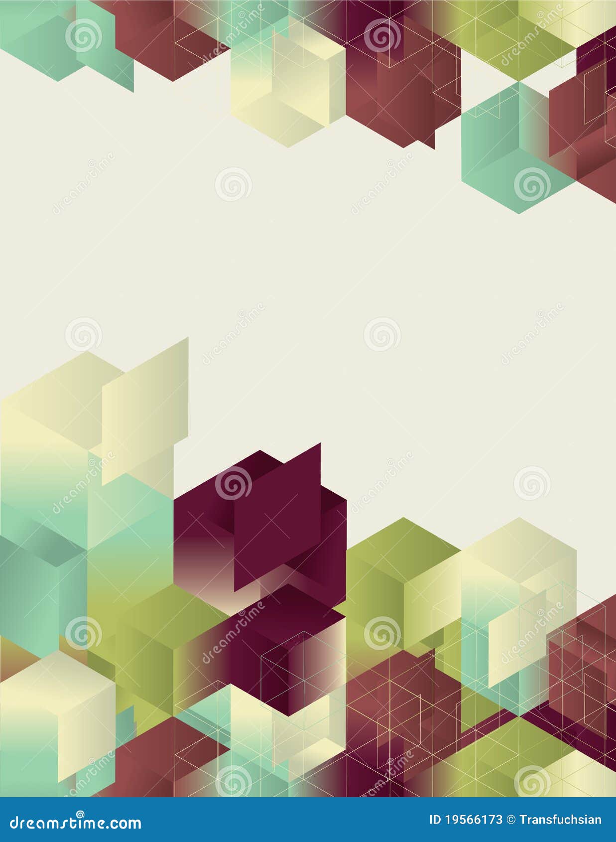 Isometric Gradient Cube Page Design Stock Vector - Illustration of ...