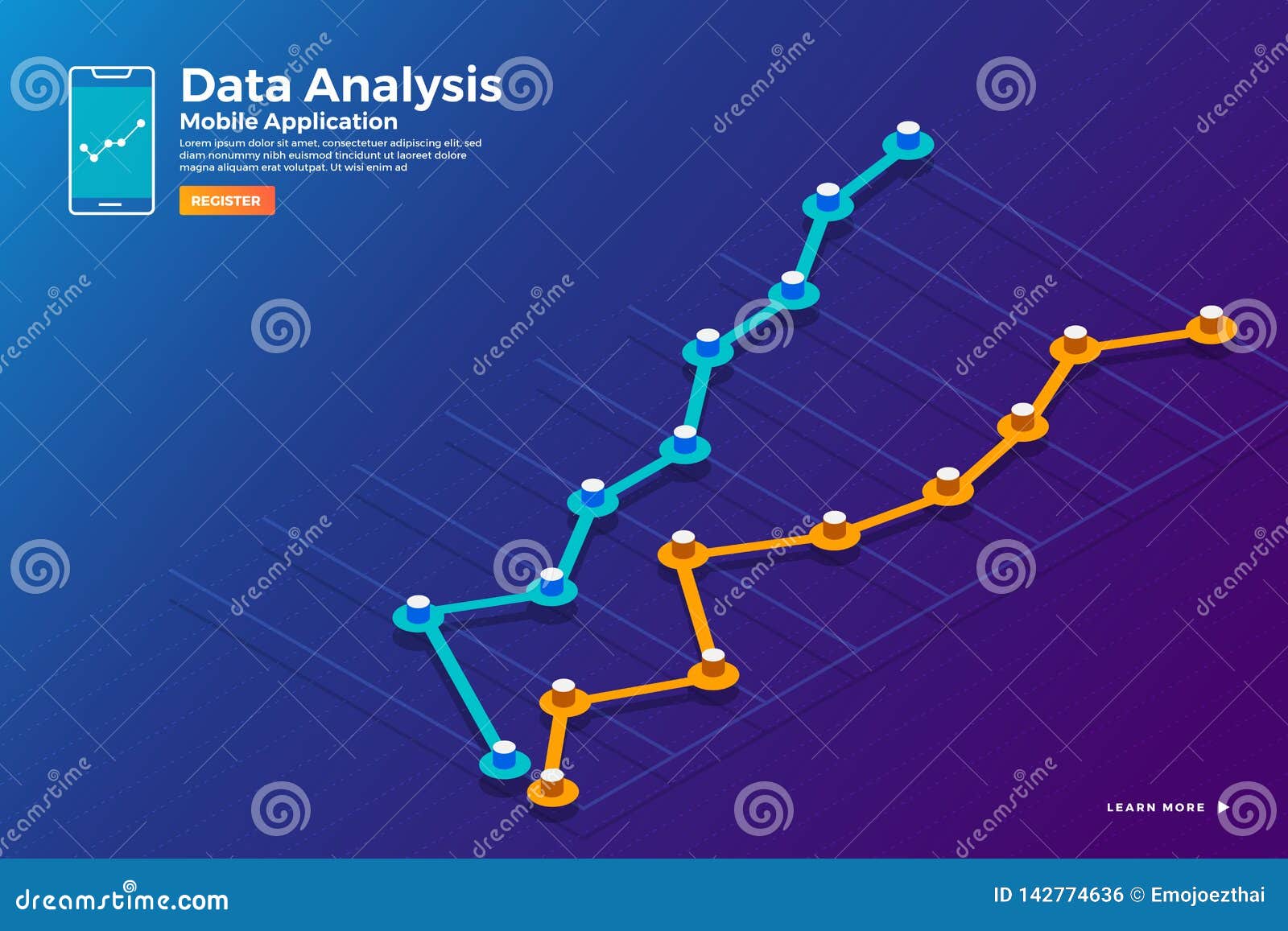Isometric Graph Chart Analysis Stock Vector - Illustration of cylinder ...