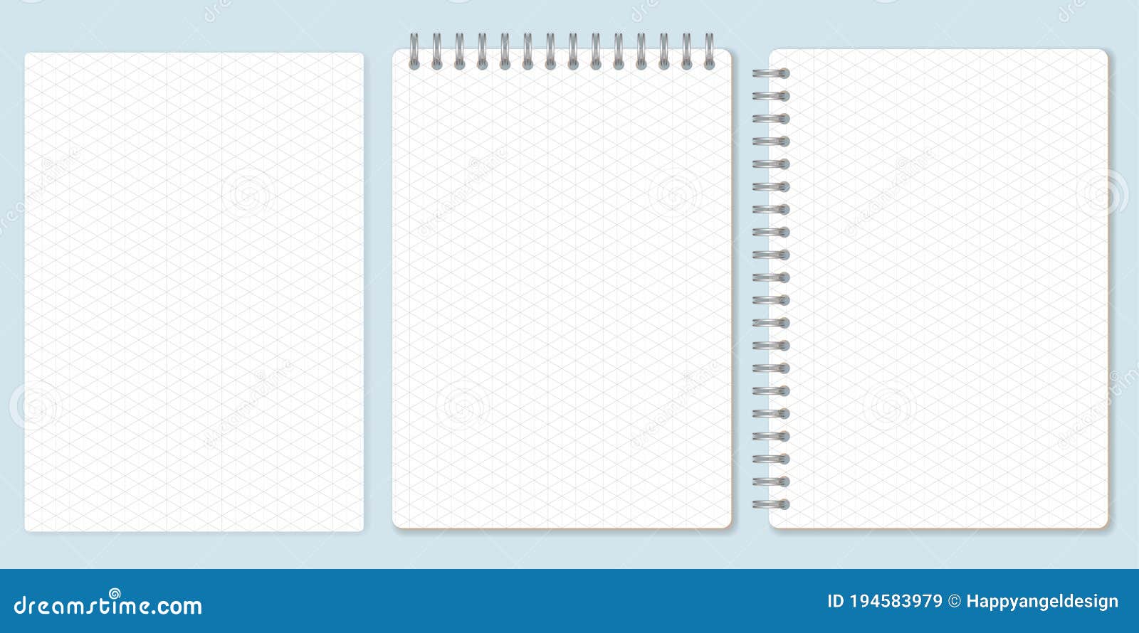 Isometric Graph Paper Set, Template of Spiral Notebook and Notepad ...