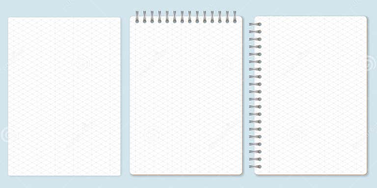 Isometric Graph Paper Set, Template of Spiral Notebook and Notepad ...