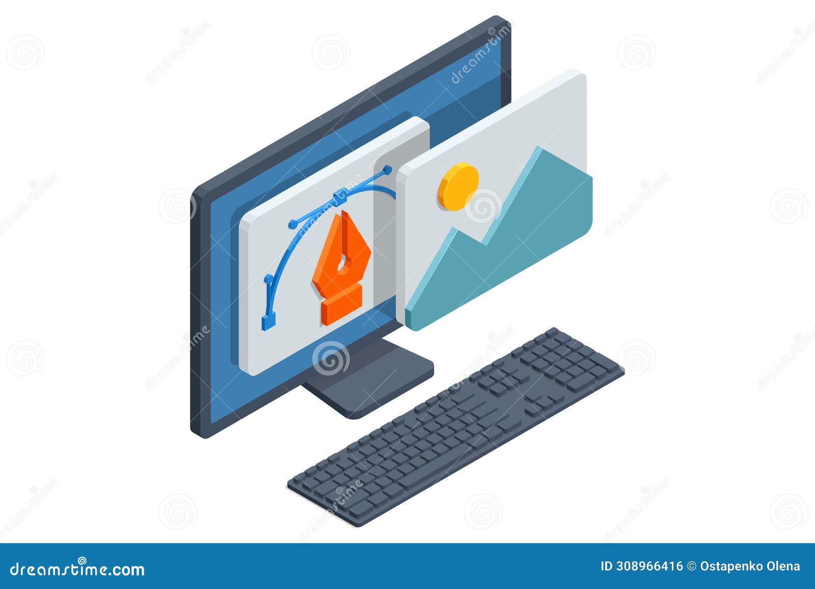 Isometric Graphic Design Studio. Graphic Designer at Work. Graphic ...