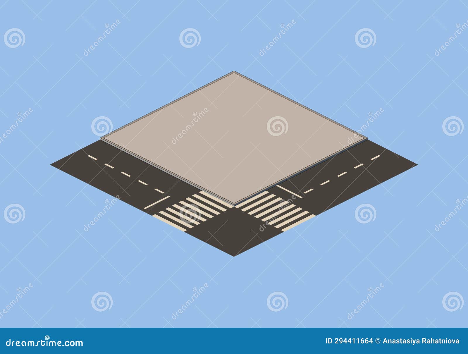 Isometric Graphic Element, Intersection with Pedestrian Crossings ...