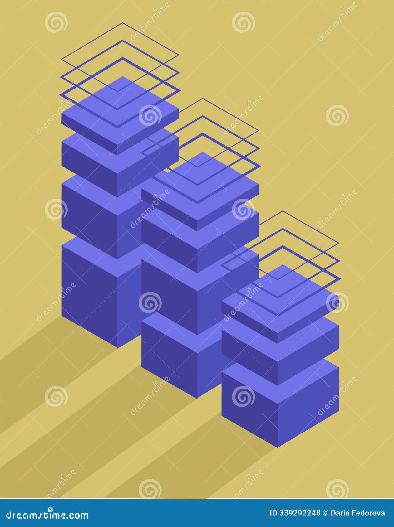 Isometric graphs diagram stock vector. Illustration of process - 339292248