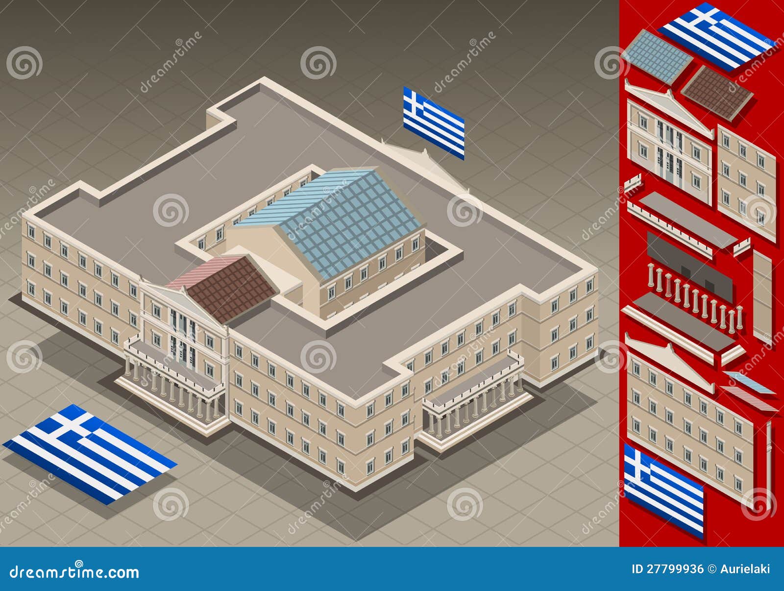Isometric Greek Parliament stock vector. Illustration of isometric ...