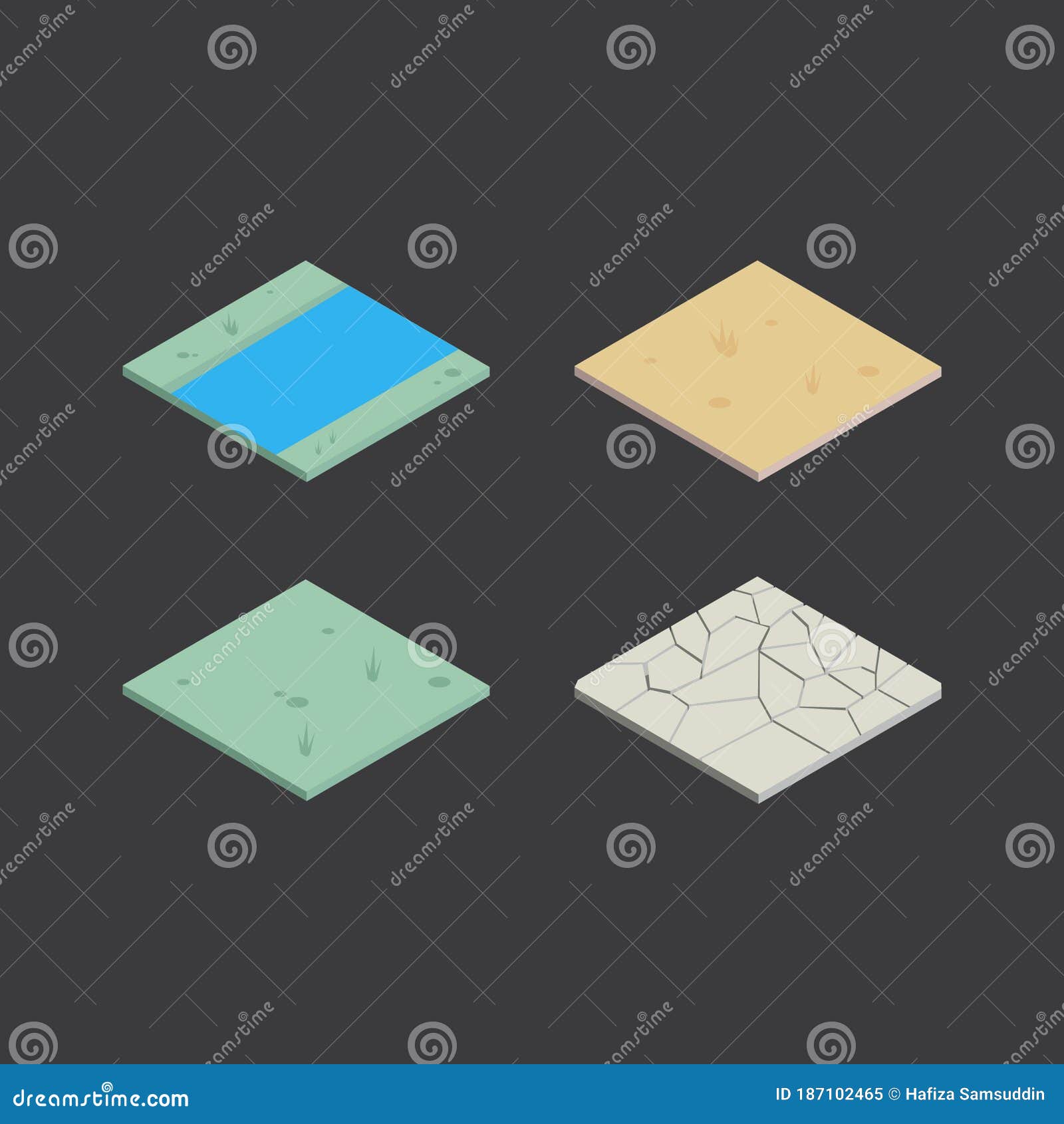 Isometric Ground Platforms. Rock And Earth Surfaces Grass Layers ...