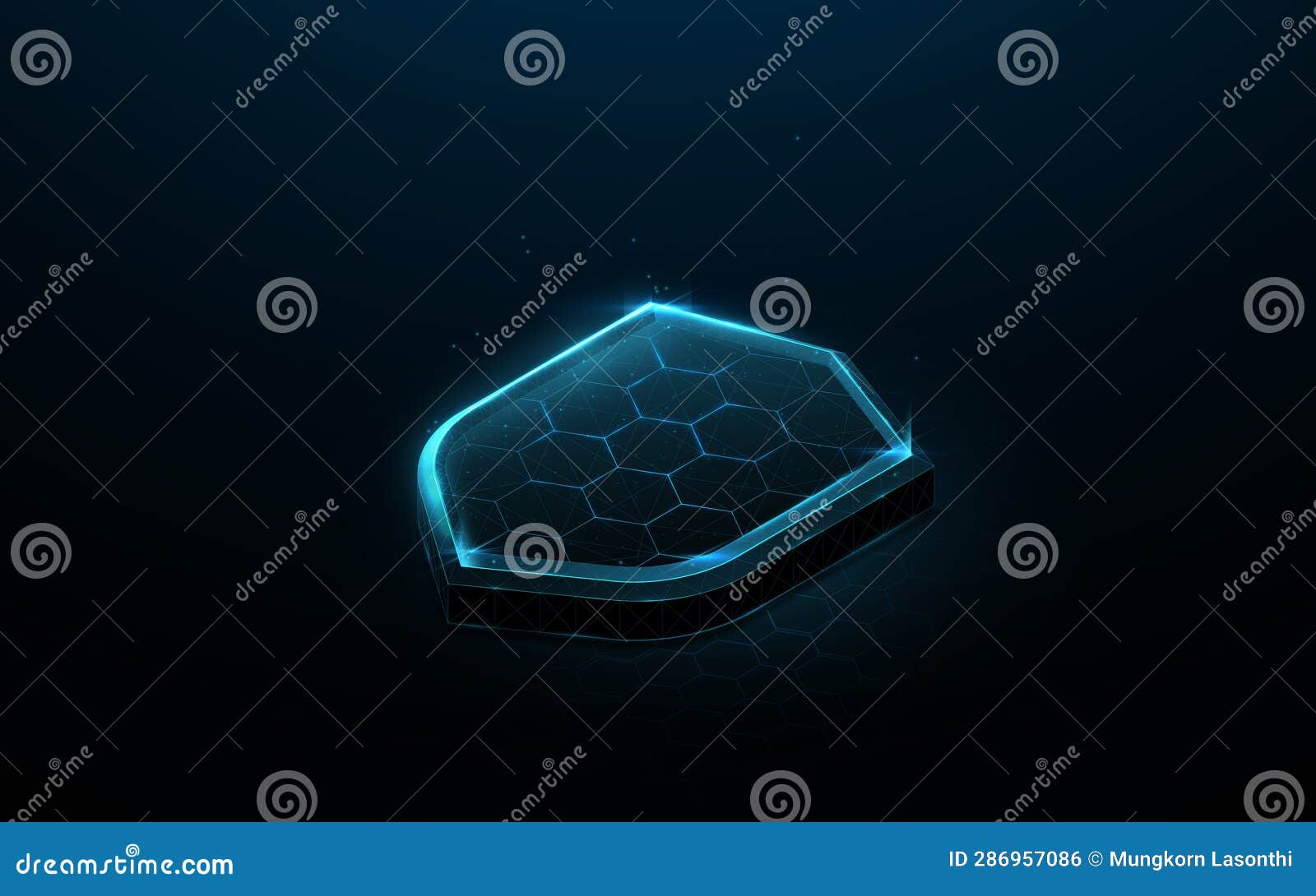 Isometric Guard Shield. Protect and Safe Concept. Low Polygonal and ...