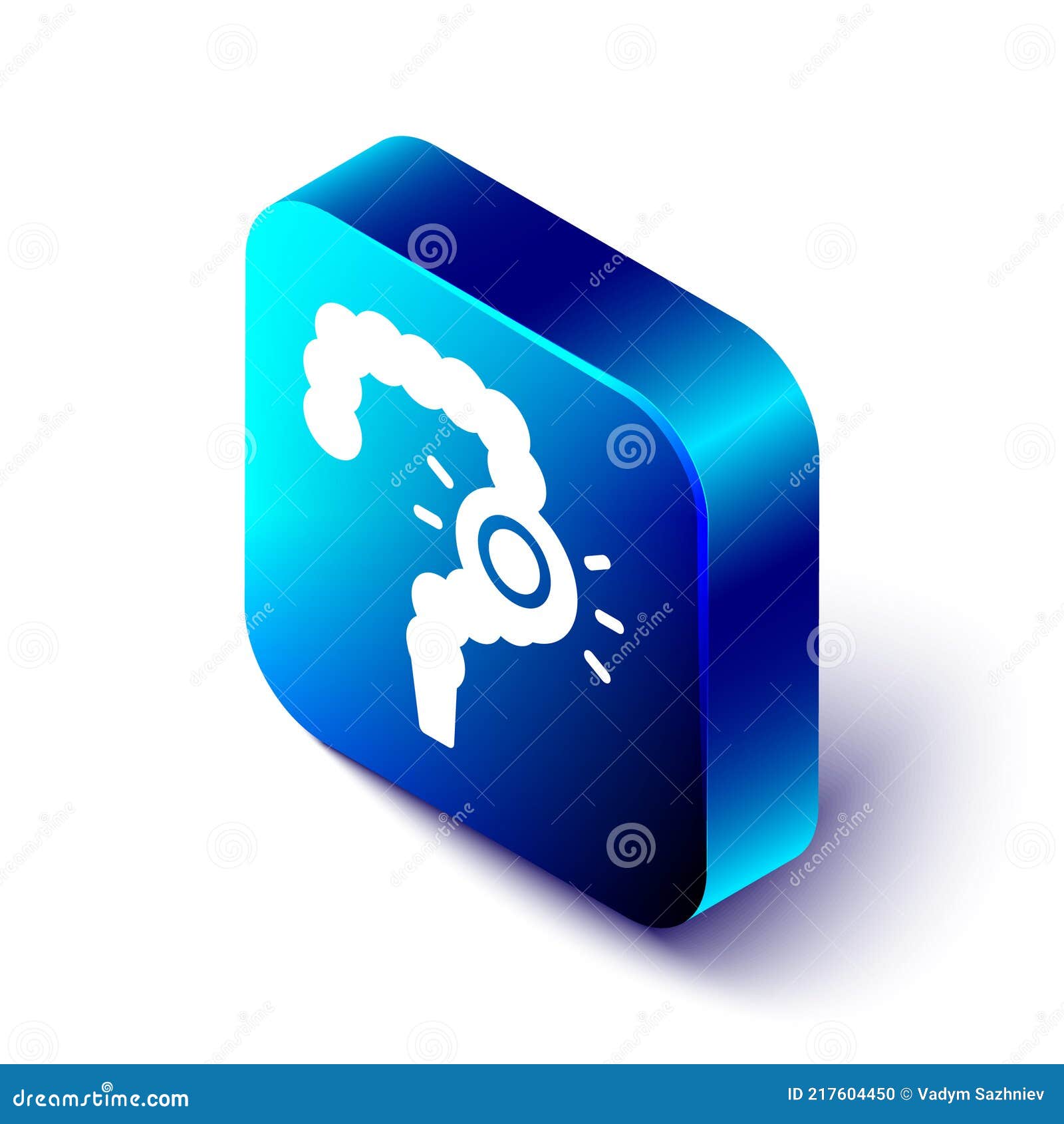 Isometric Gut Constipation Icon Isolated on White Background. Bowel ...