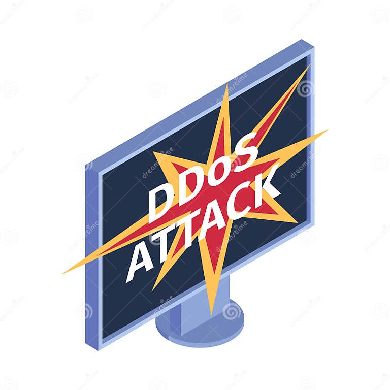 DDoS Computer Attack Composition Stock Vector - Illustration of icon ...
