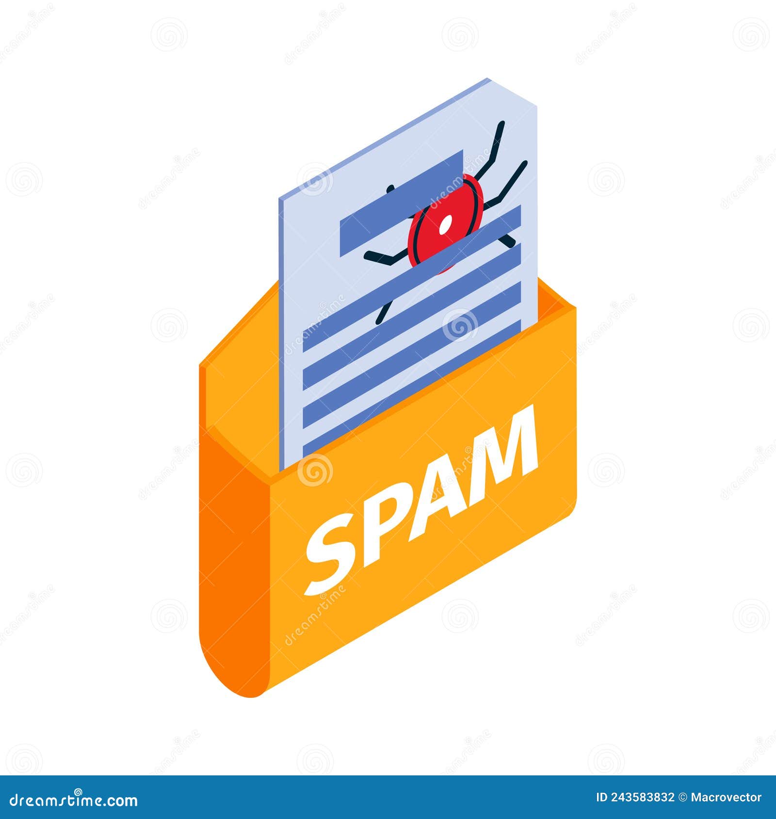 Spam Bug Letter Composition Stock Vector - Illustration of personal ...