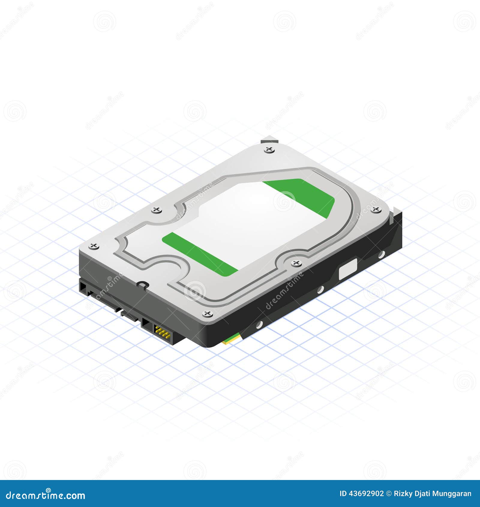 Isometric Hard Disk Vector Illustration Stock Vector - Illustration of ...