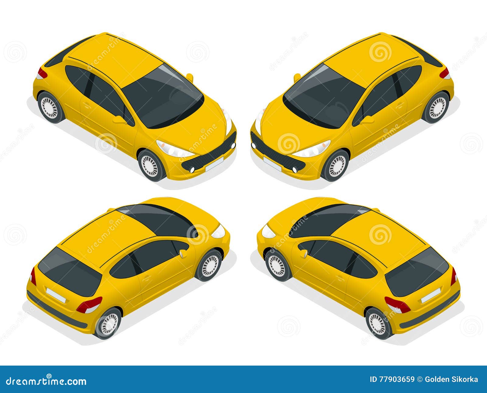 Hatchback Vector Black Illustration Isolated On White Background. Hand ...
