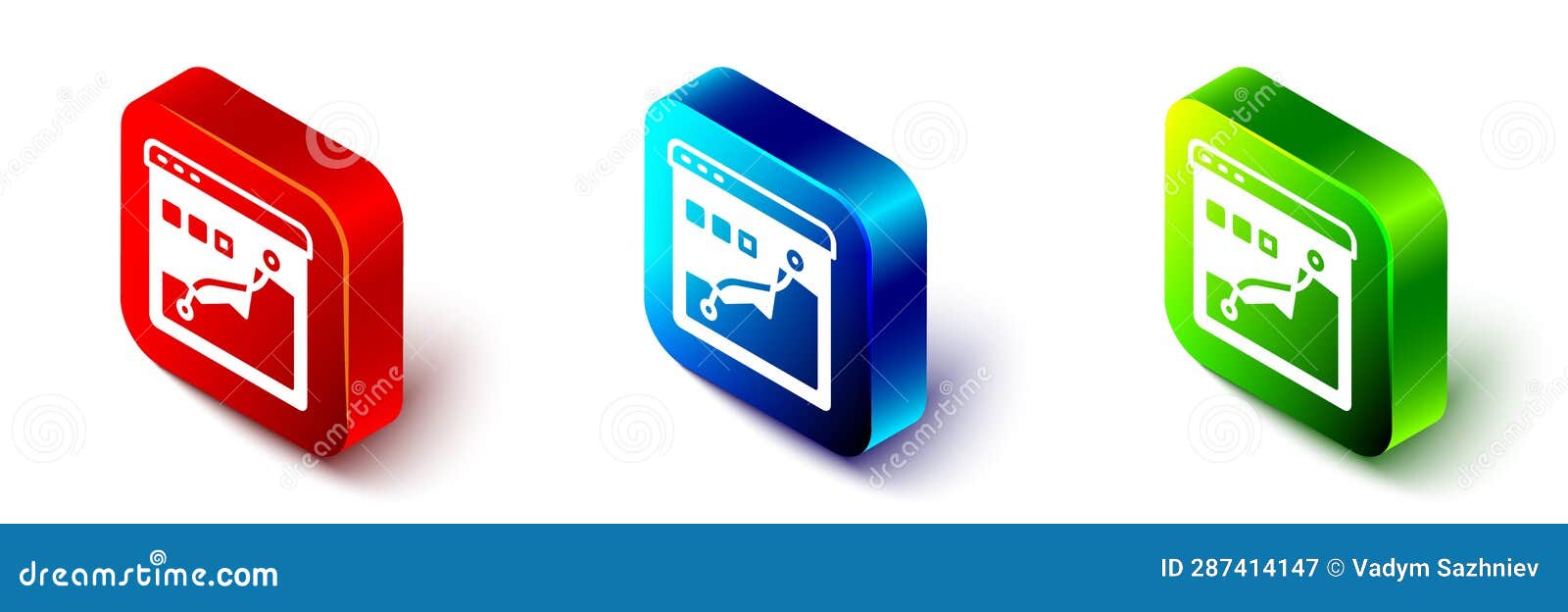 Isometric Histogram Graph Photography Icon Isolated on White Background ...