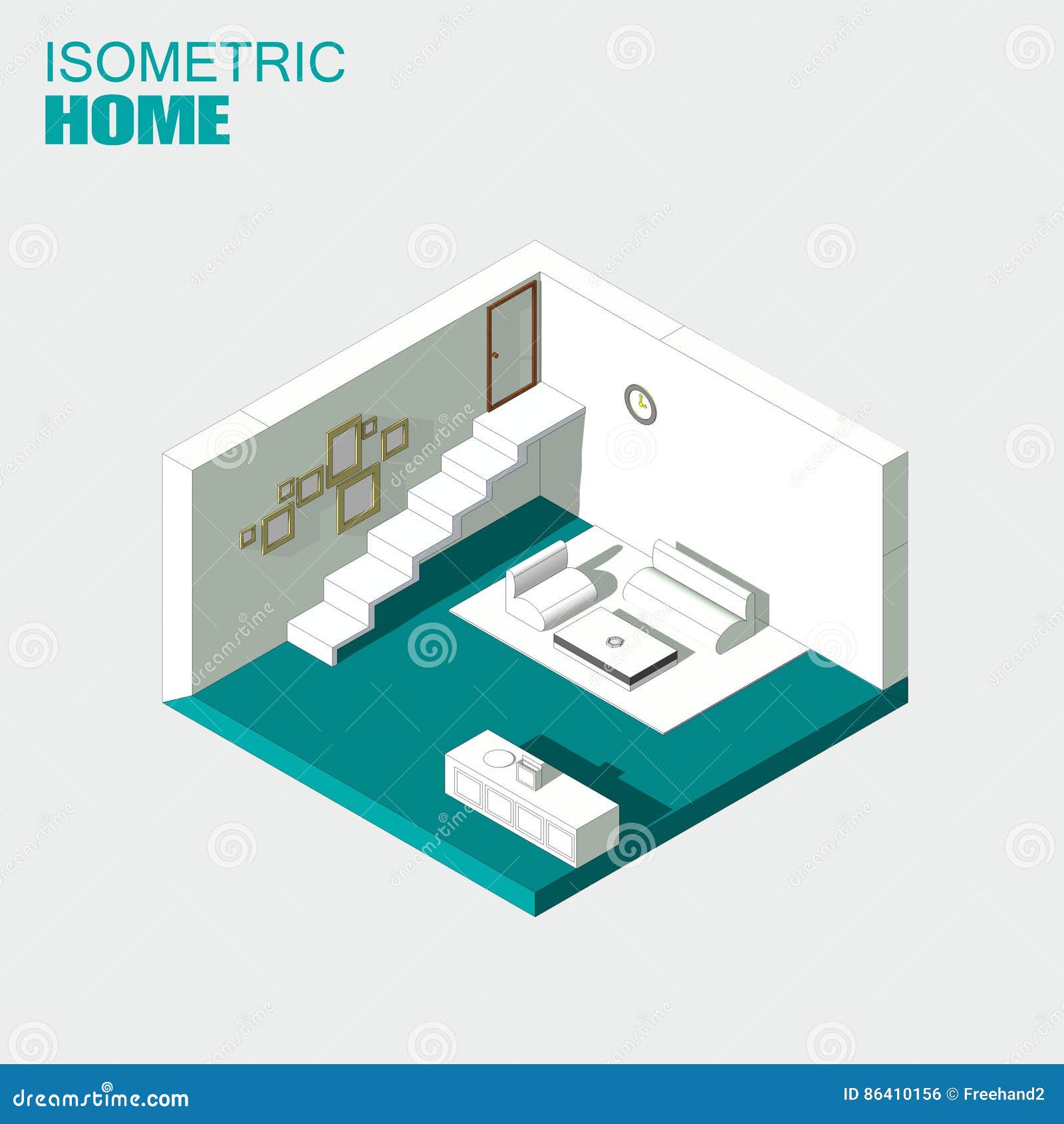 Isometric home stock illustration. Illustration of inside - 86410156