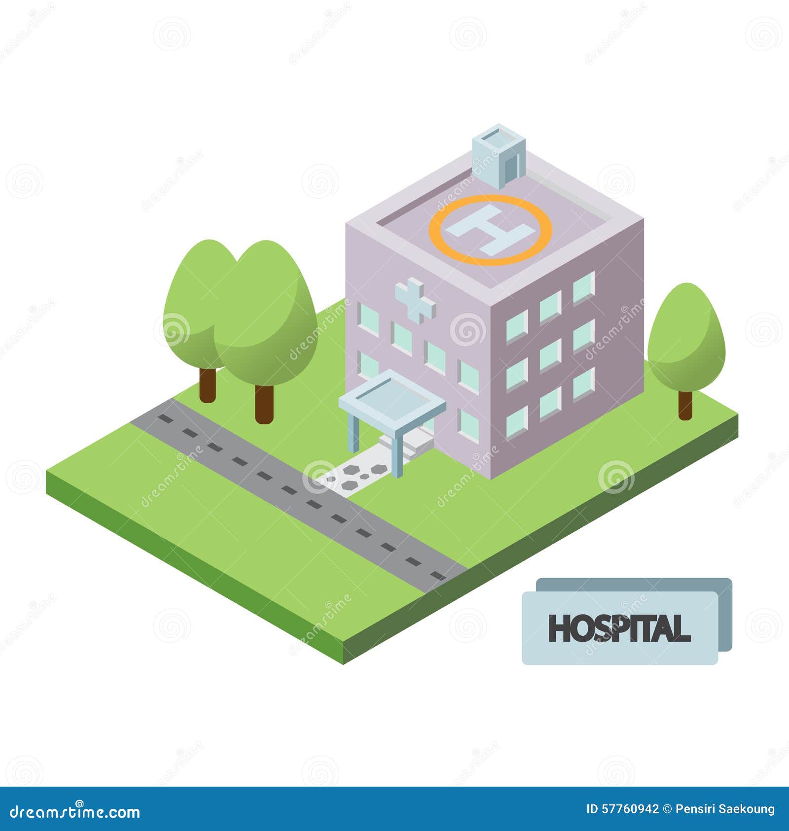 Isometric Hospital Building Icon Stock Vector - Illustration of ...