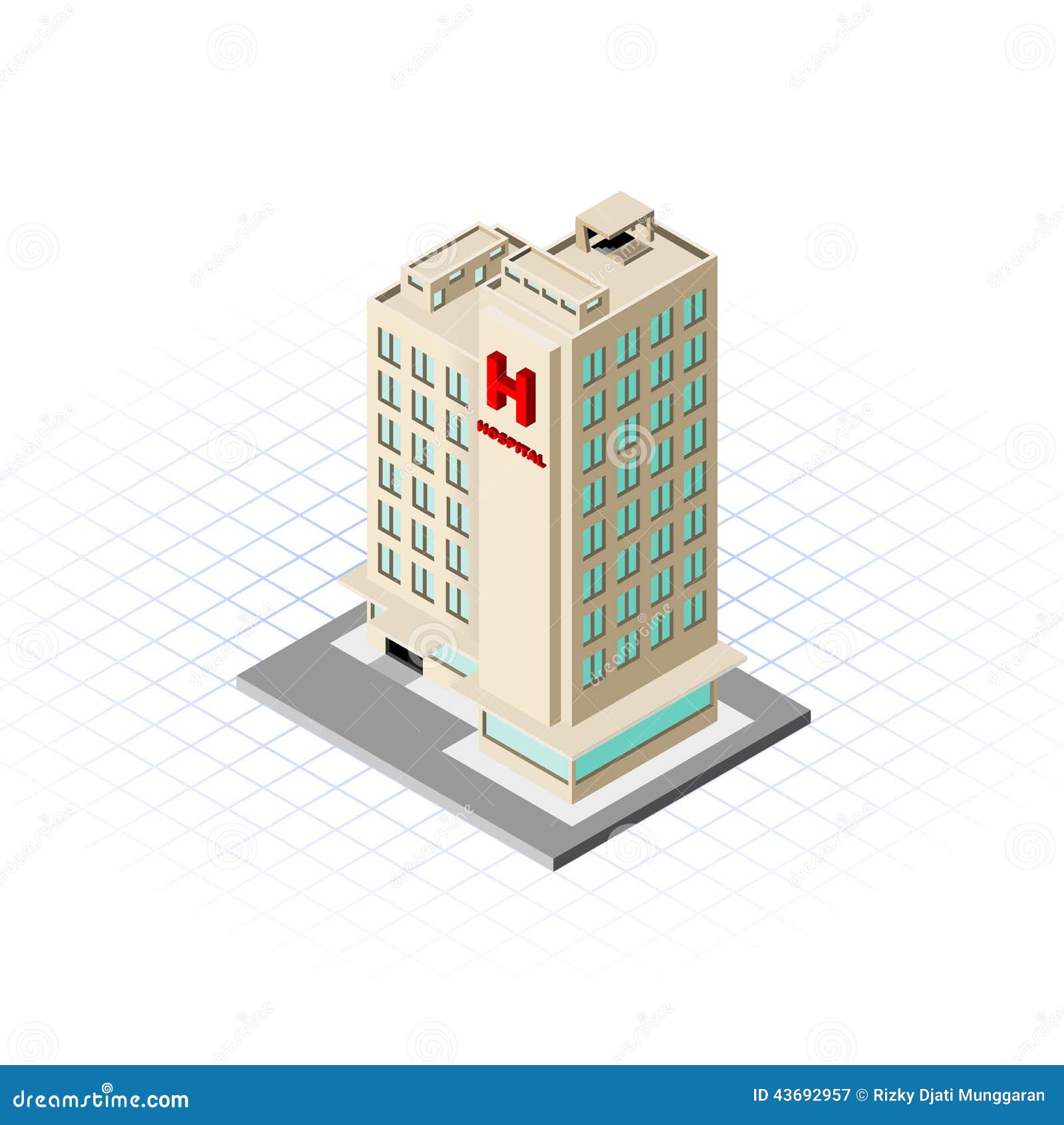 Isometric Hospital Building Vector Illustration Stock Vector ...