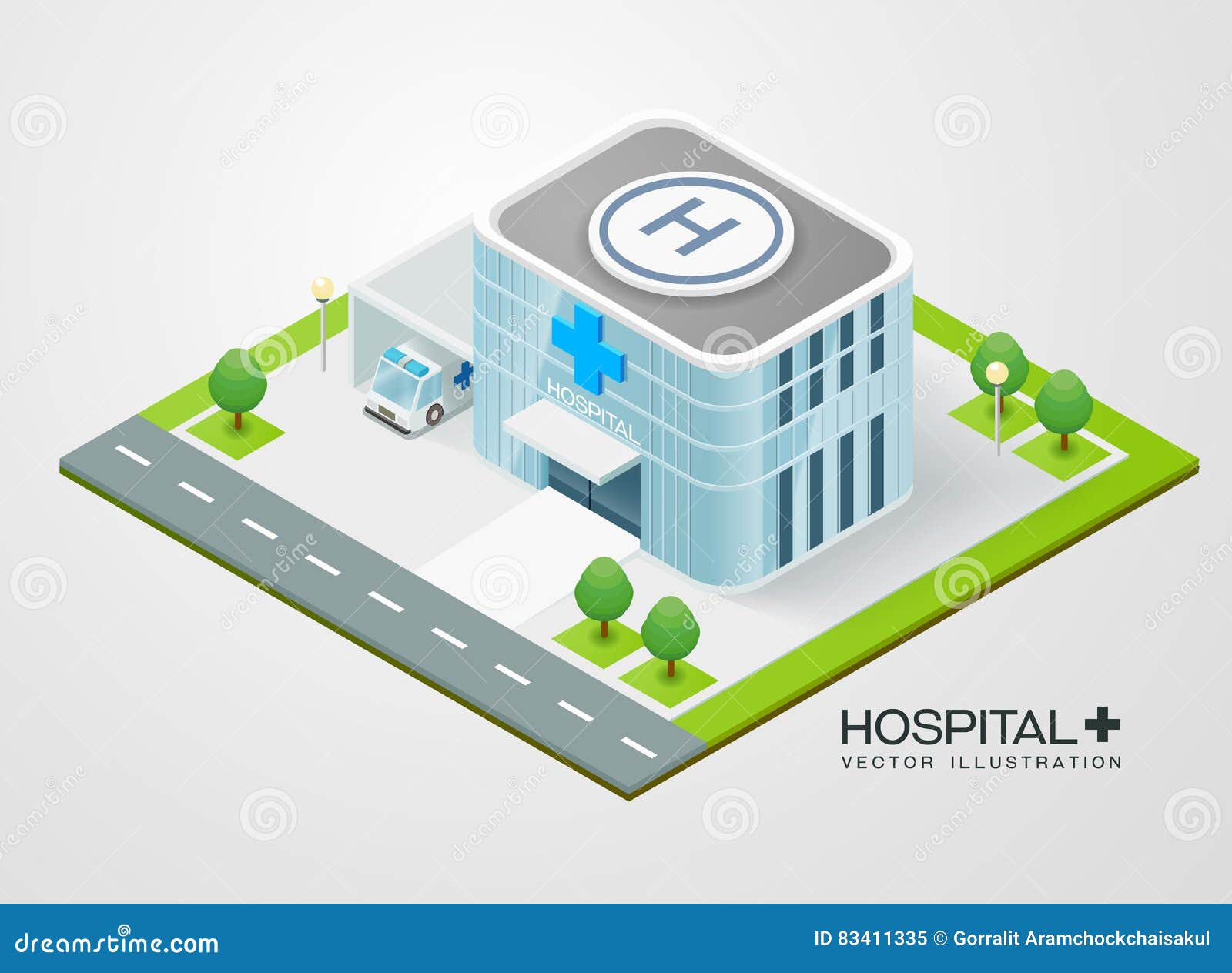 Isometric hospital vector stock vector. Illustration of center - 83411335