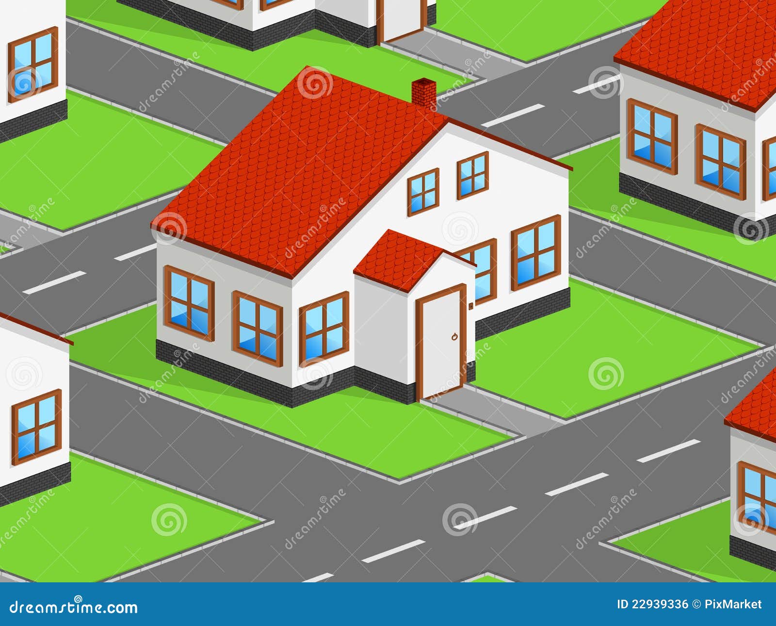 Isometric house stock vector. Illustration of tile, neighbor - 22939336