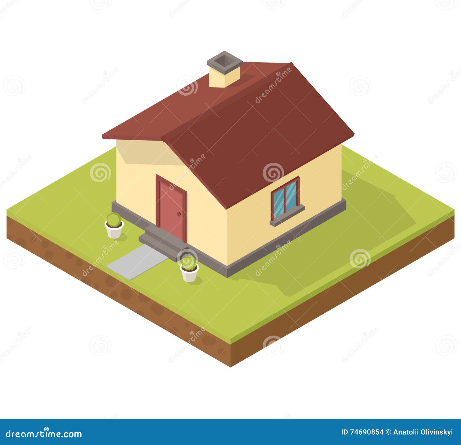 Isometric house icon. stock vector. Illustration of rent - 74690854