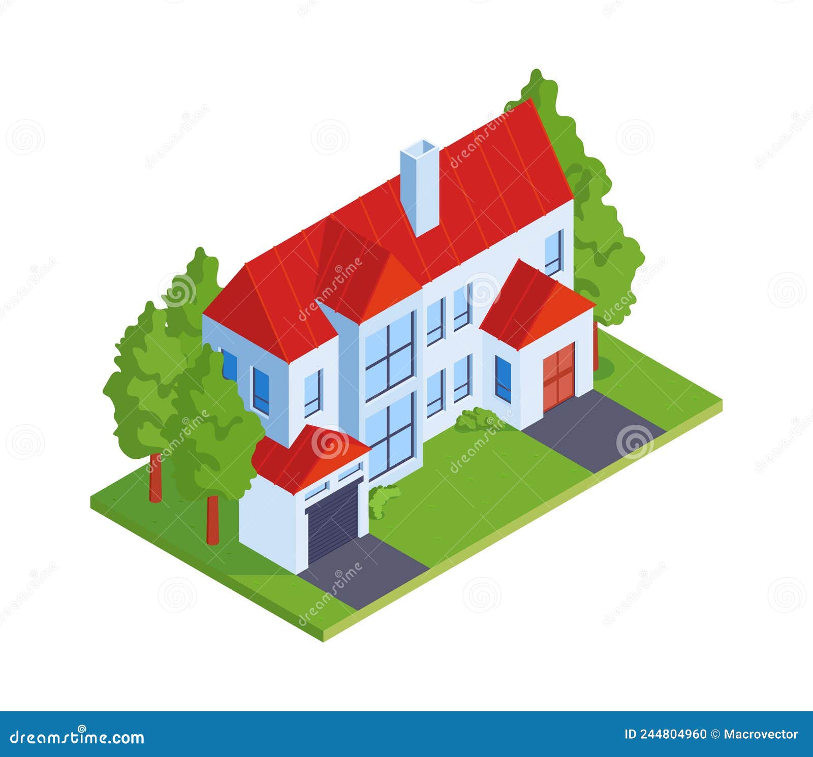 Isometric House Icon stock vector. Illustration of building - 244804960