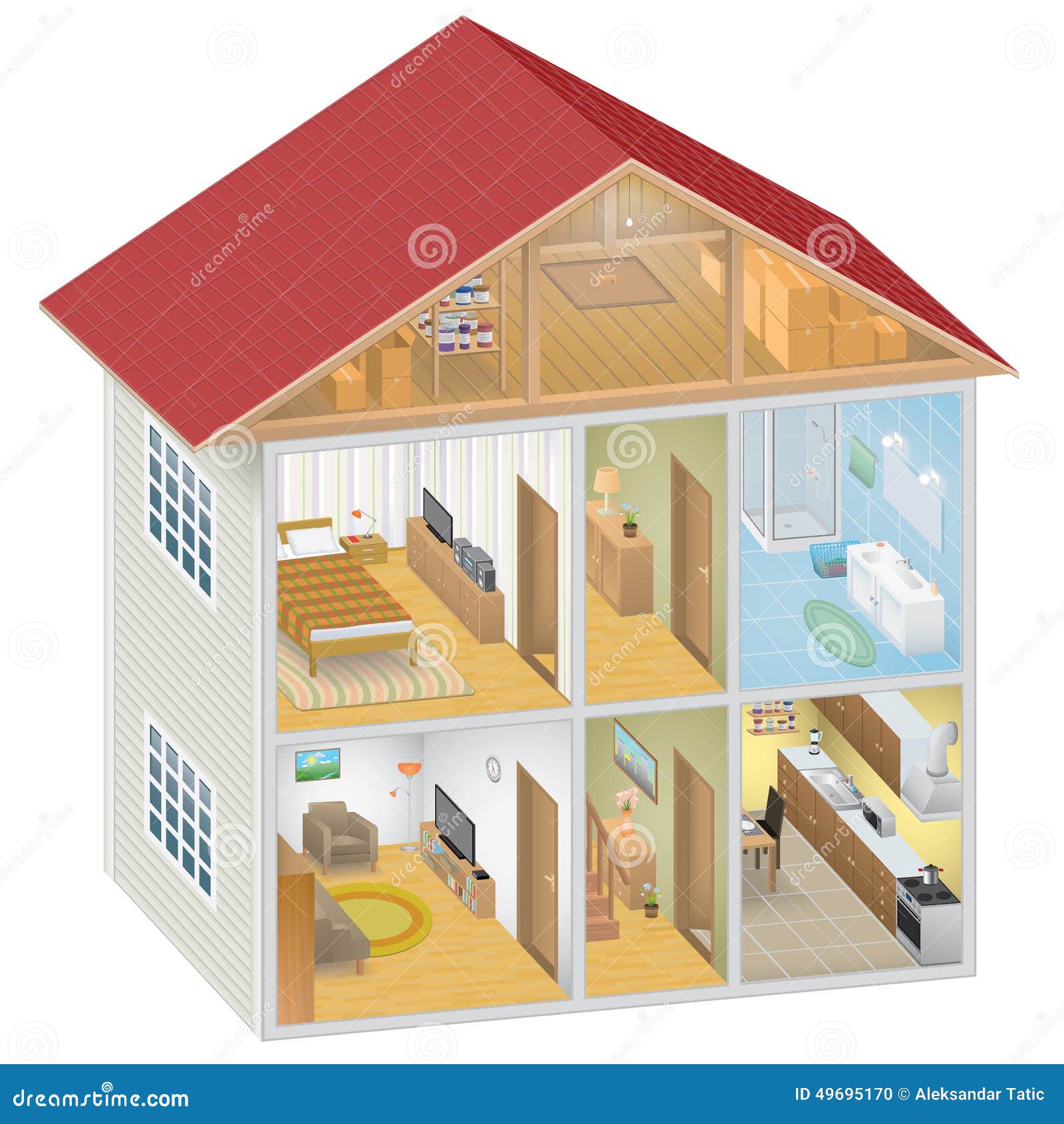 Isometric House From Puzzles Cartoon Vector | CartoonDealer.com #139700599