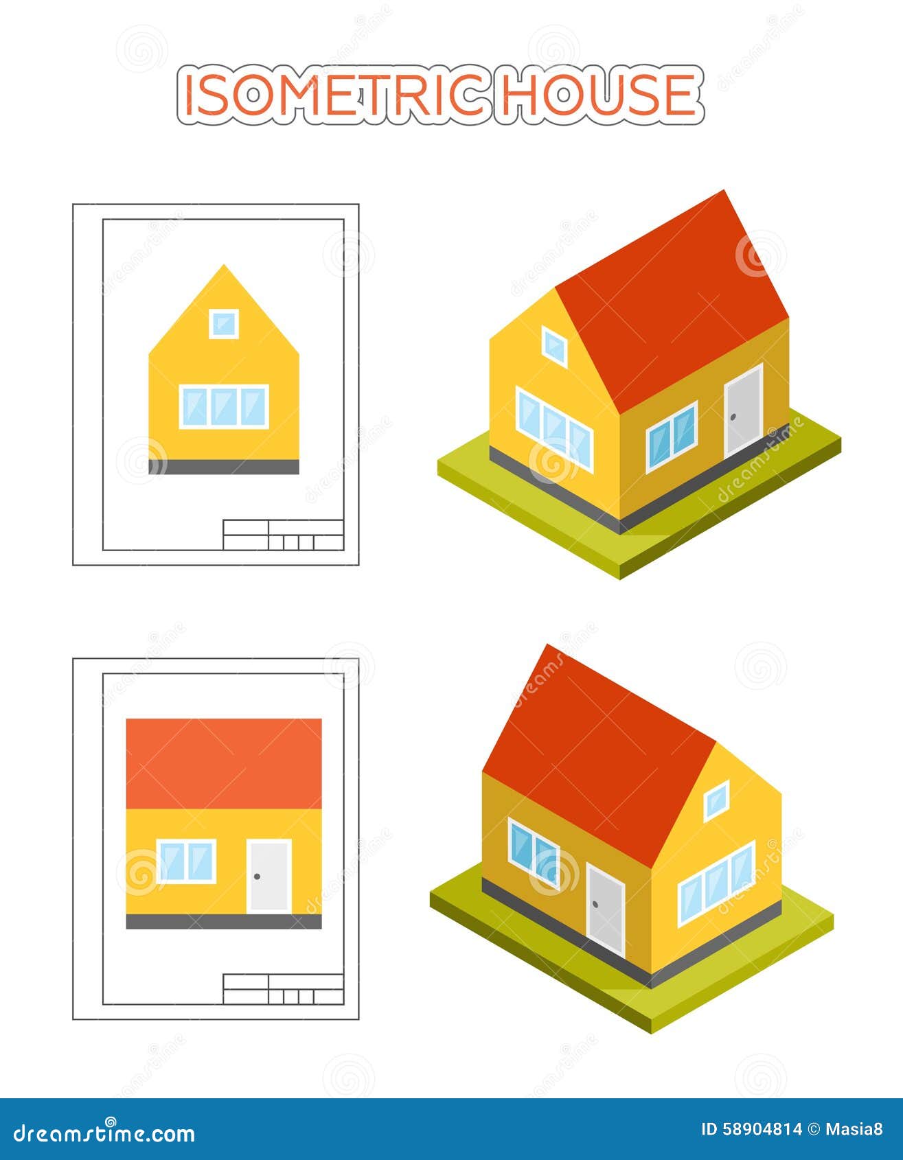 Isometric House Stock Illustration - Image: 58904814