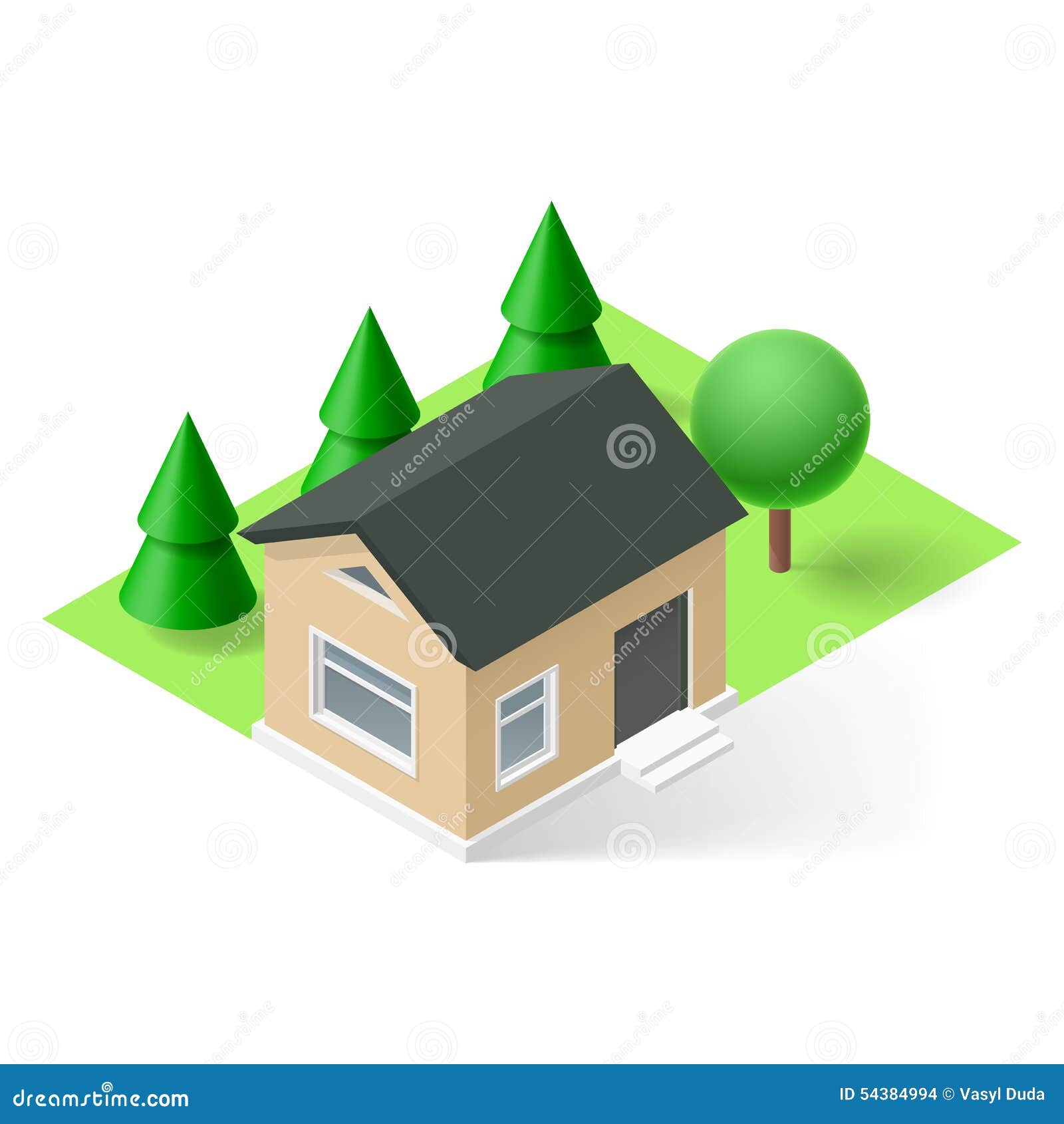 Isometric house stock vector. Illustration of cottage - 54384994