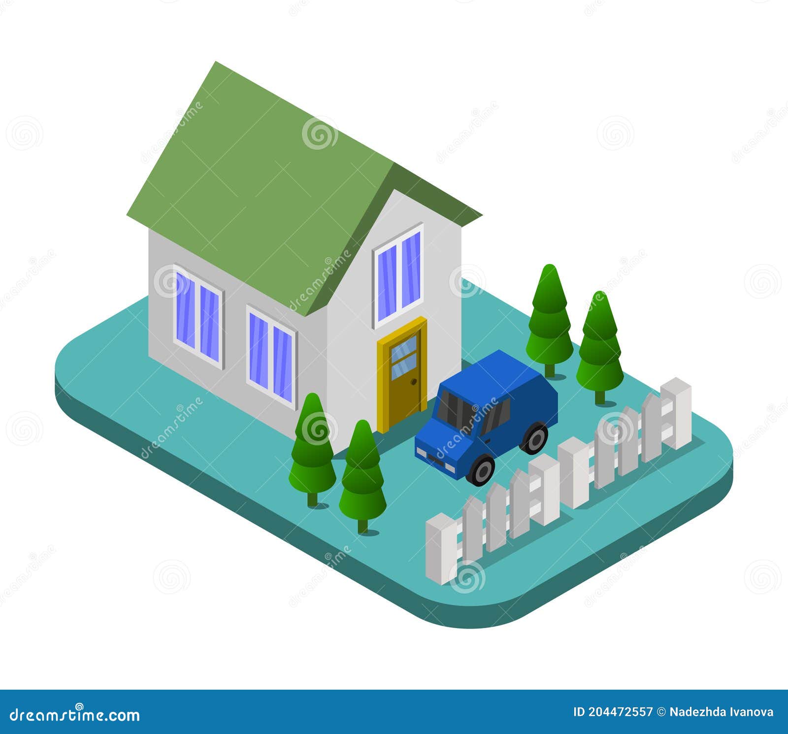 Isometric House Vector Graphic Illustration. Stock Illustration ...