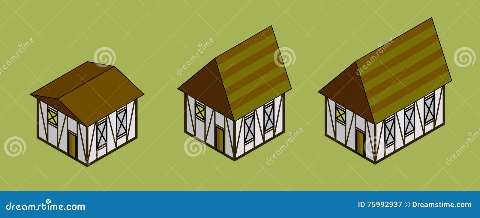 Isometric houses stock illustration. Illustration of ages - 75992937