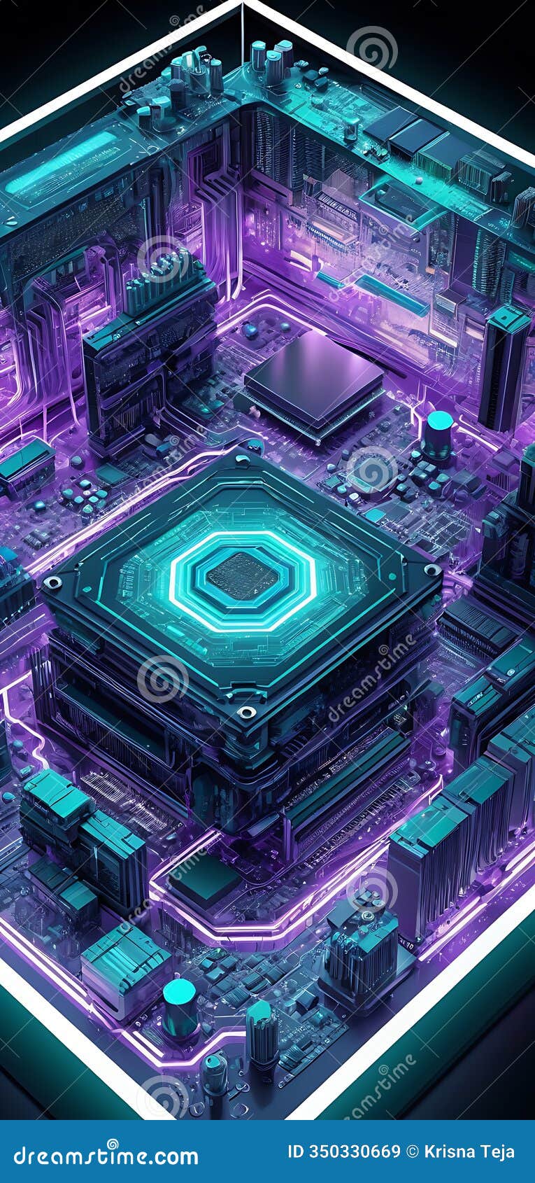Futuristic Nano-Tech Computer Isometric View Stock Illustration ...