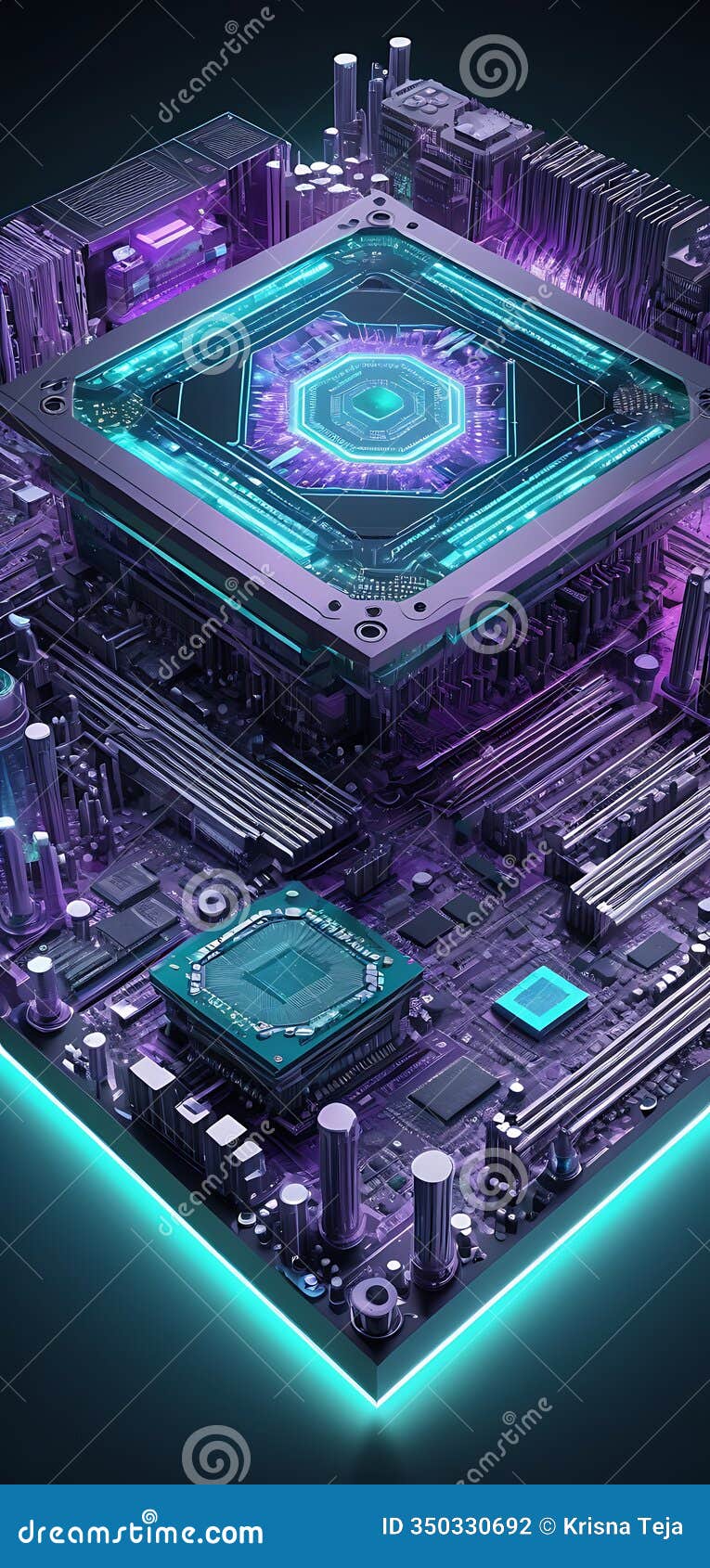 Futuristic Nano-Tech Computer Isometric View Stock Illustration ...