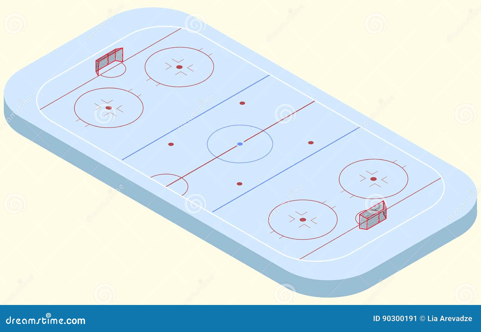 Isometric Ice Hockey Rink in Vector Stock Vector - Illustration of ...