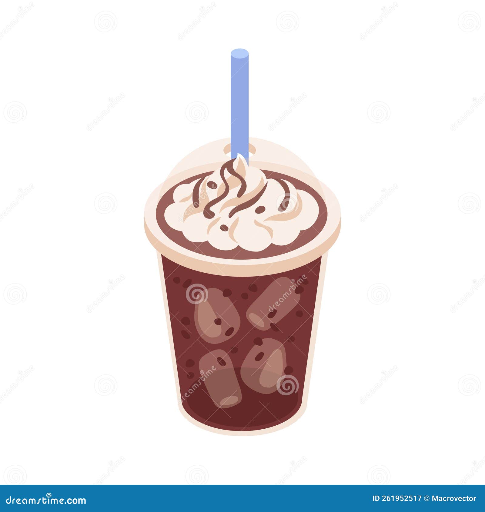 Isometric Iced Coffee stock vector. Illustration of food - 261952517