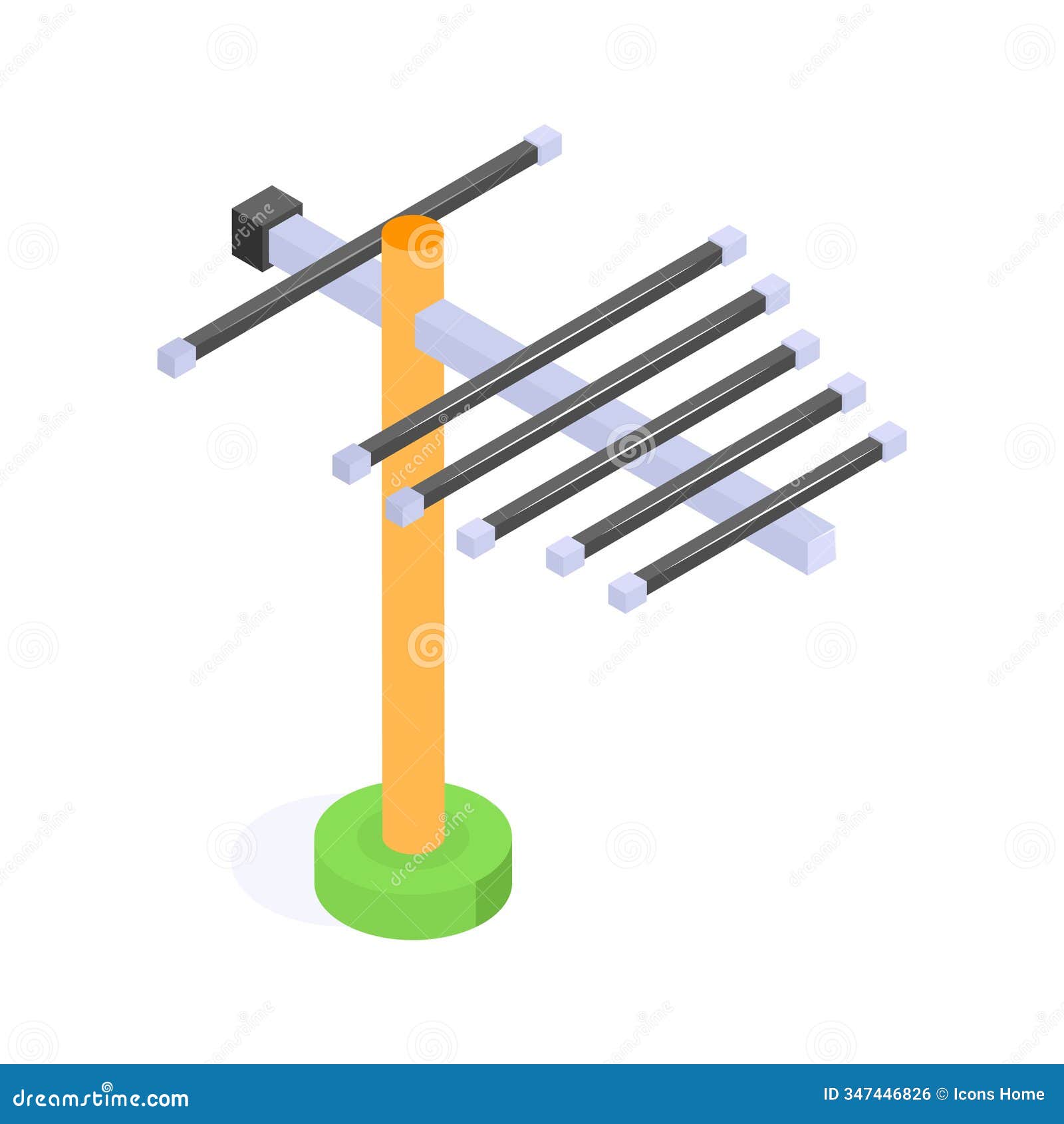 Isometric Icon of Antenna Tower for Receiving and Transmitting Signals ...