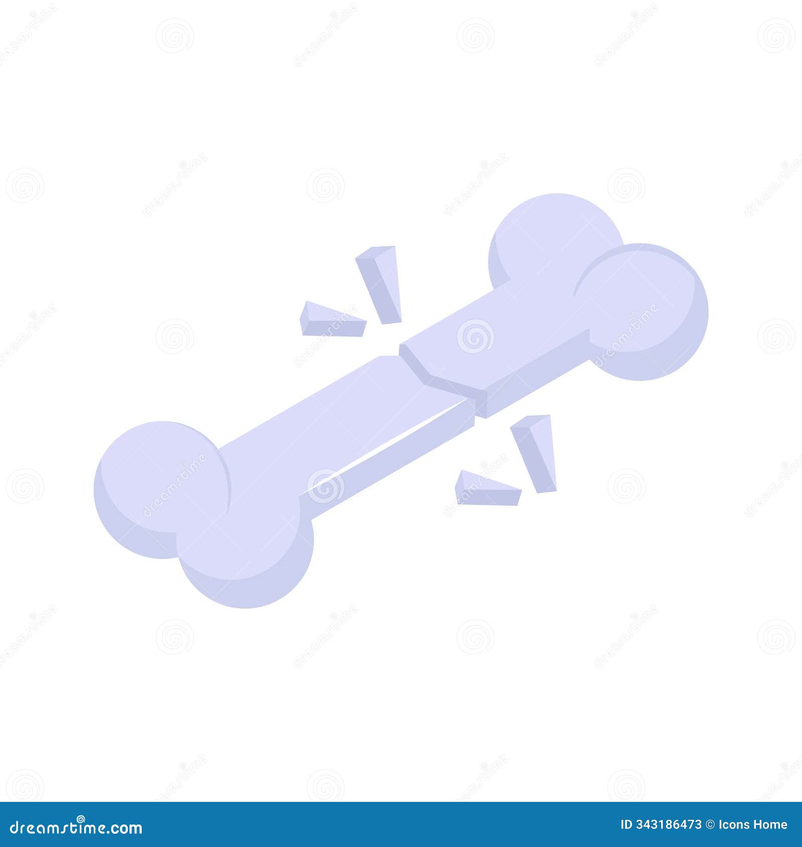 Isometric Icon of a Broken Bone Symbolizing Fractures or Bone Injuries ...