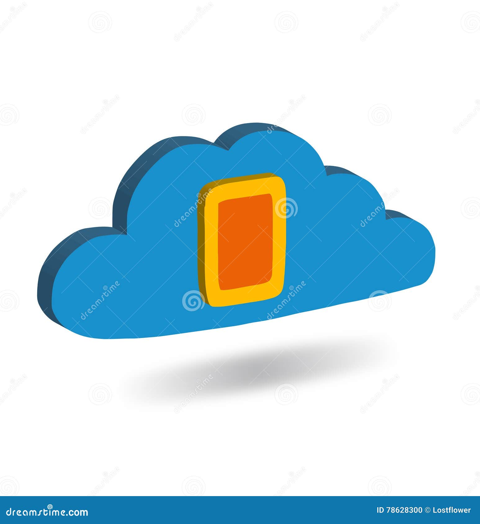 Isometric Icon Cloud Storage 3d Image Stock Illustration - Illustration ...