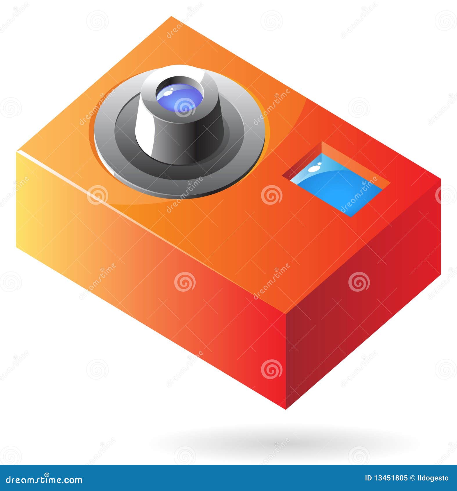 Isometric Icon of Compact Photo Camera Stock Vector - Illustration of ...