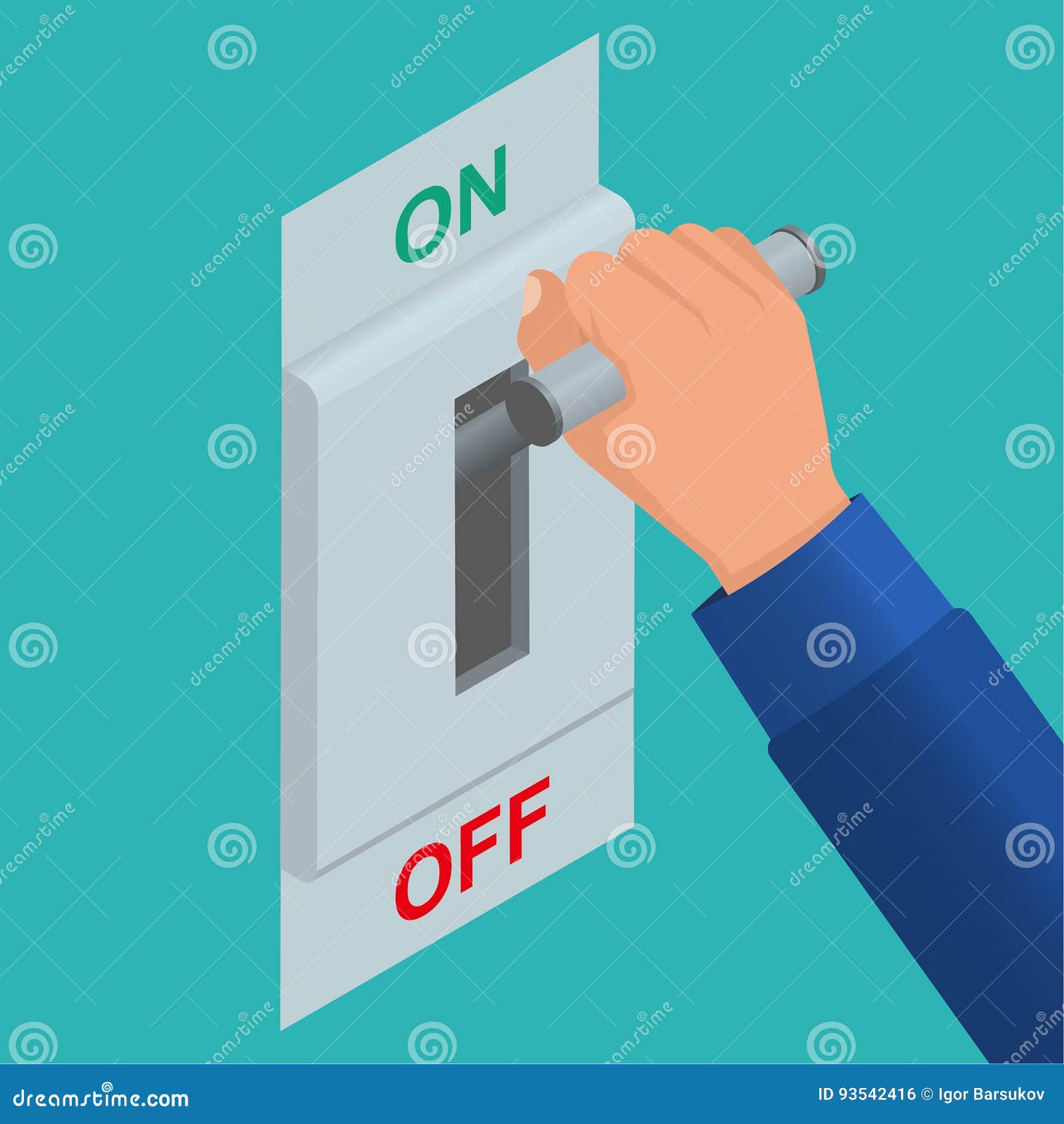 Isometric Icon Of Electric Knife Switch Vector Illustration ...