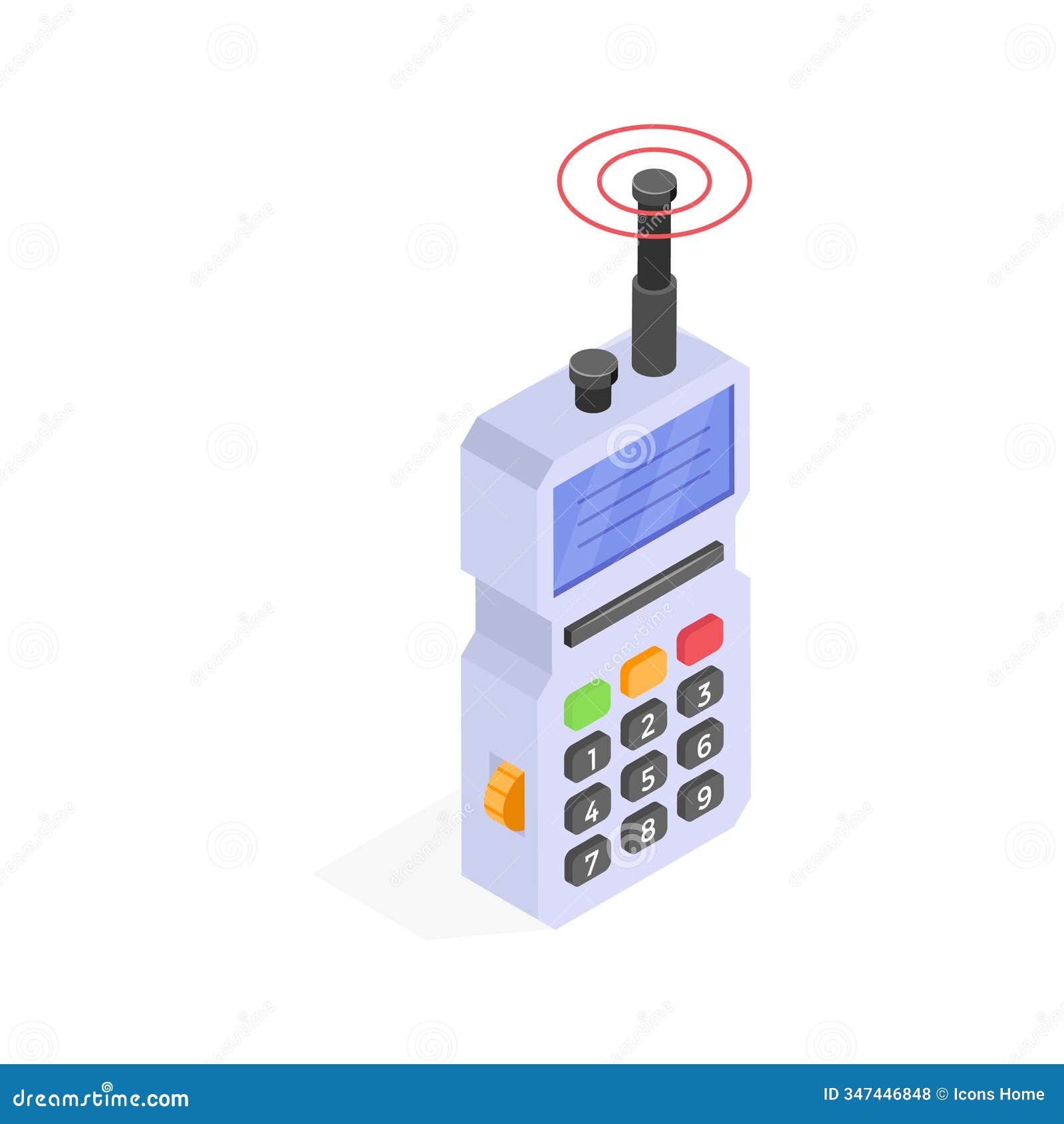 Isometric Icon of a Handheld Communication Tool with a Built in Antenna ...