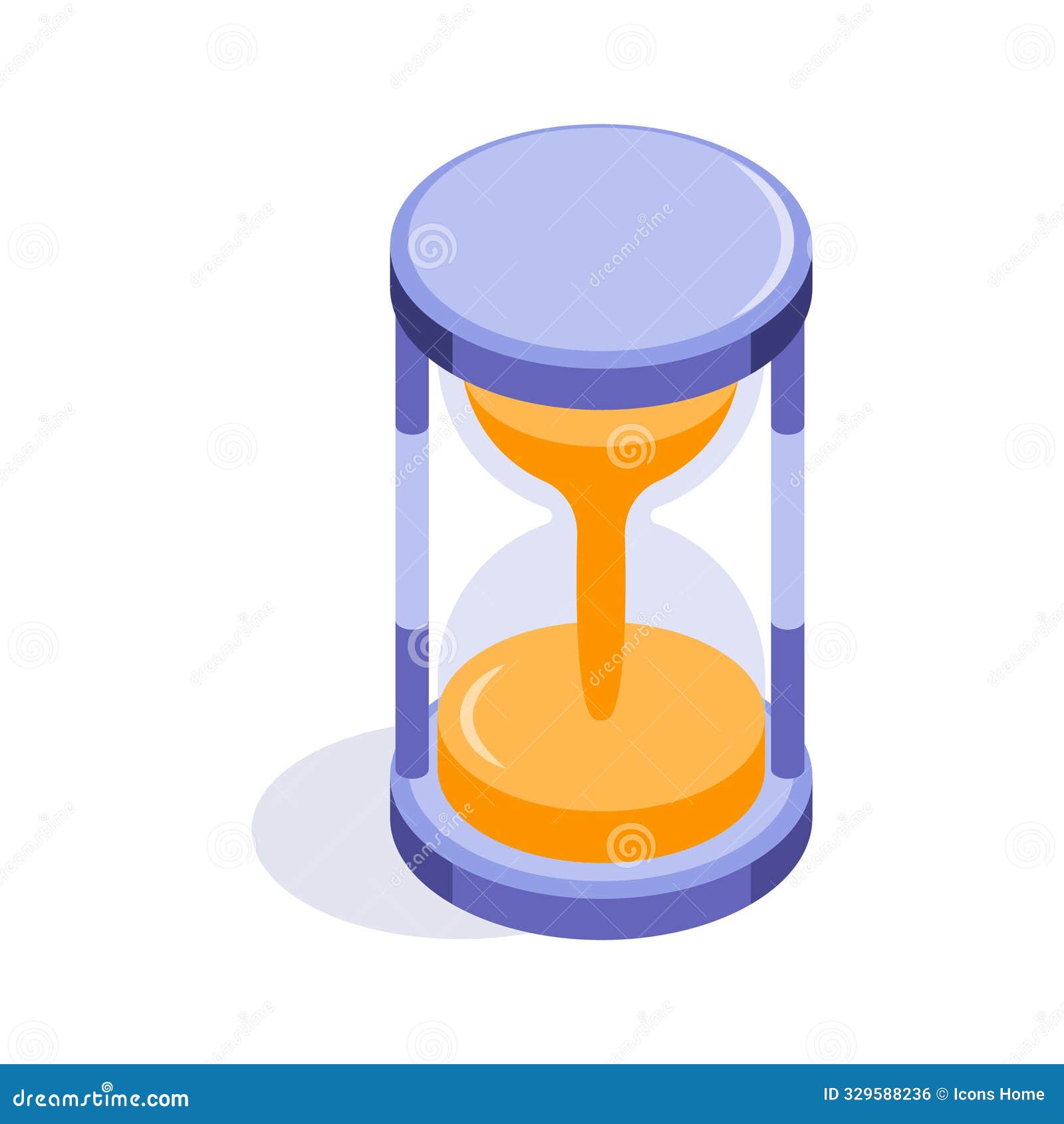 An Isometric Icon of Hourglass, Symbolizing Time, Deadlines, Urgency ...