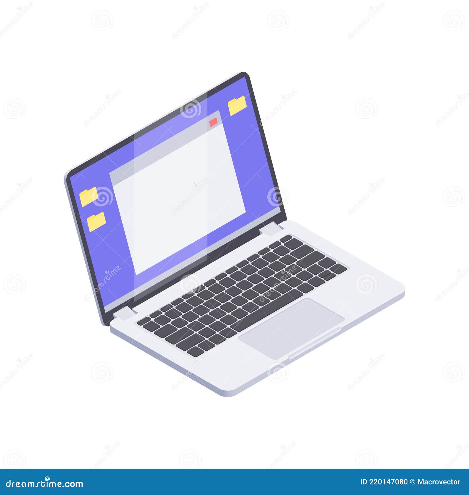 Laptop Isometric Icon stock vector. Illustration of touch - 220147080