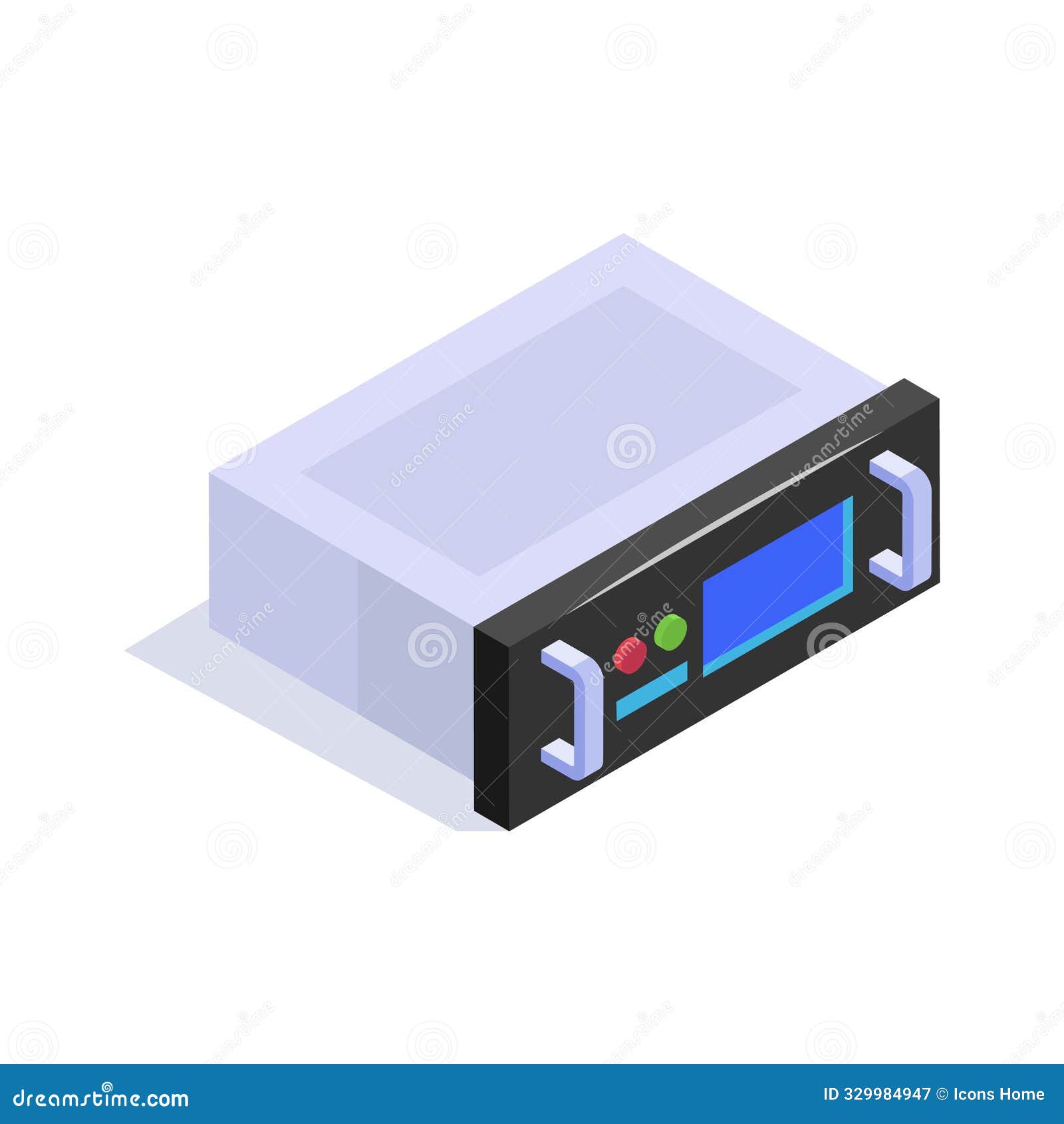 Isometric Icon of a Network Server Rack with Control Panel and Handles ...