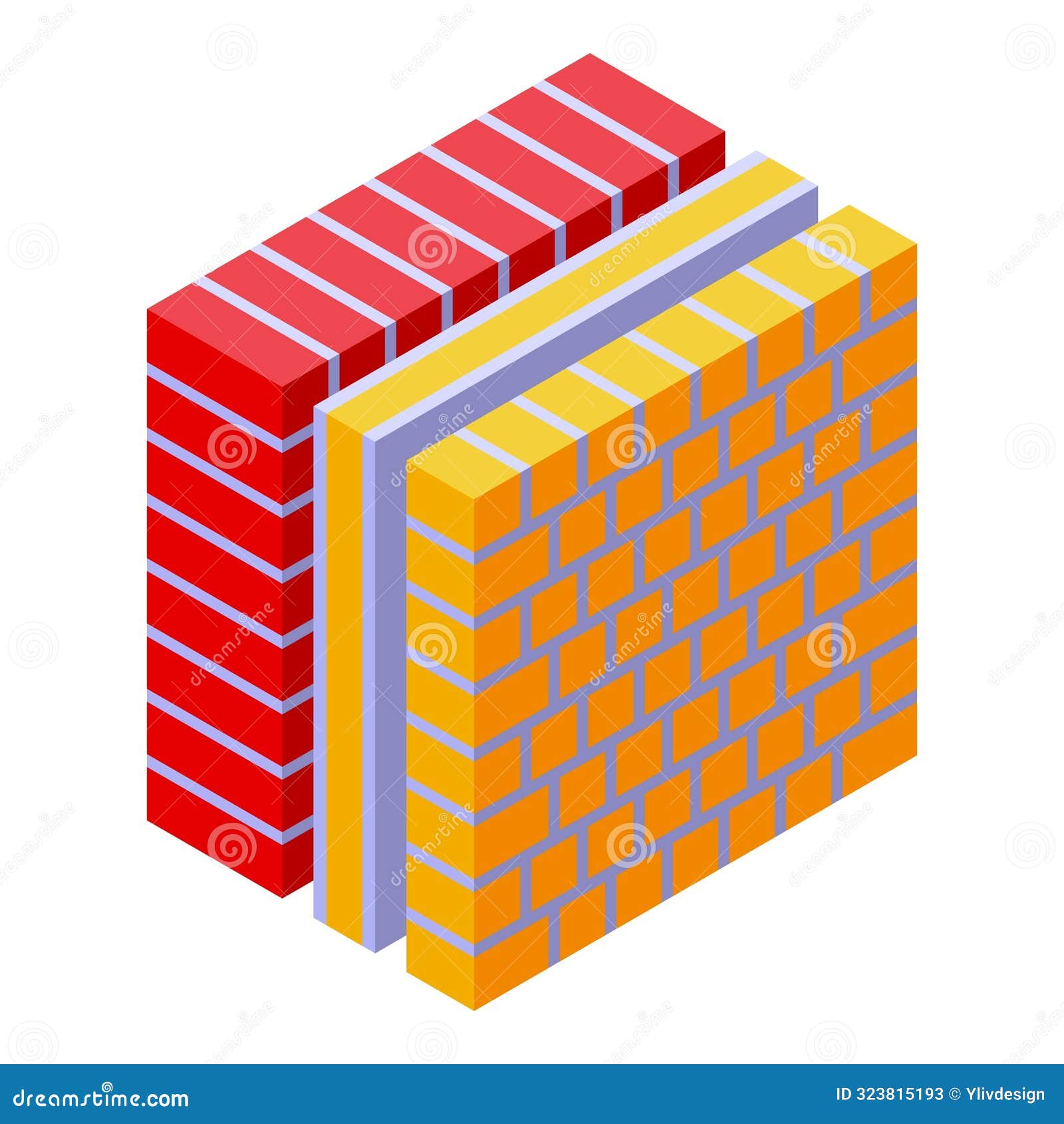 Brick Wall Showing Insulation Layer for Energy Efficiency Concept Stock ...
