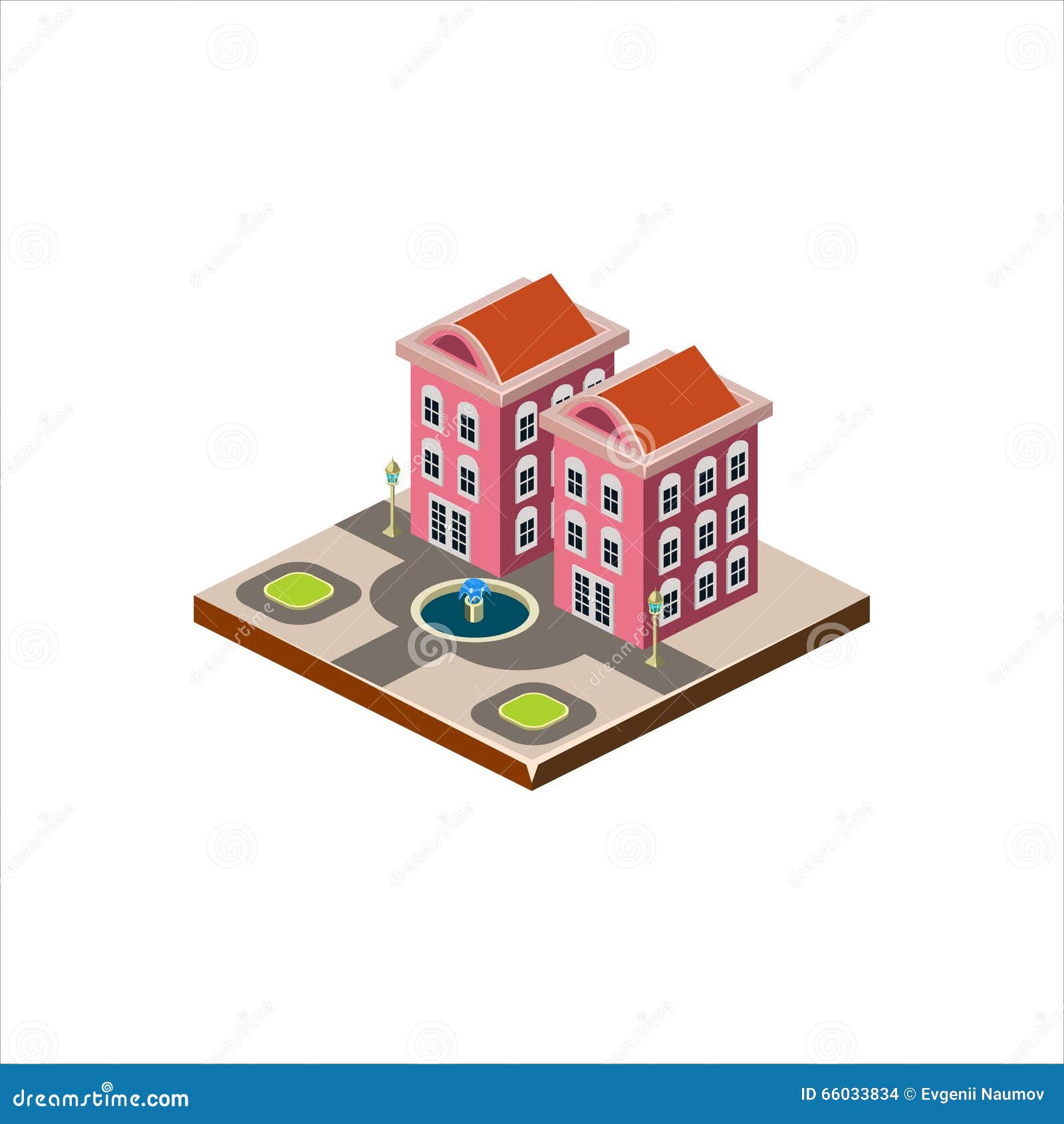 Isometric Icon Representing Modern House with Backyard Stock Vector ...