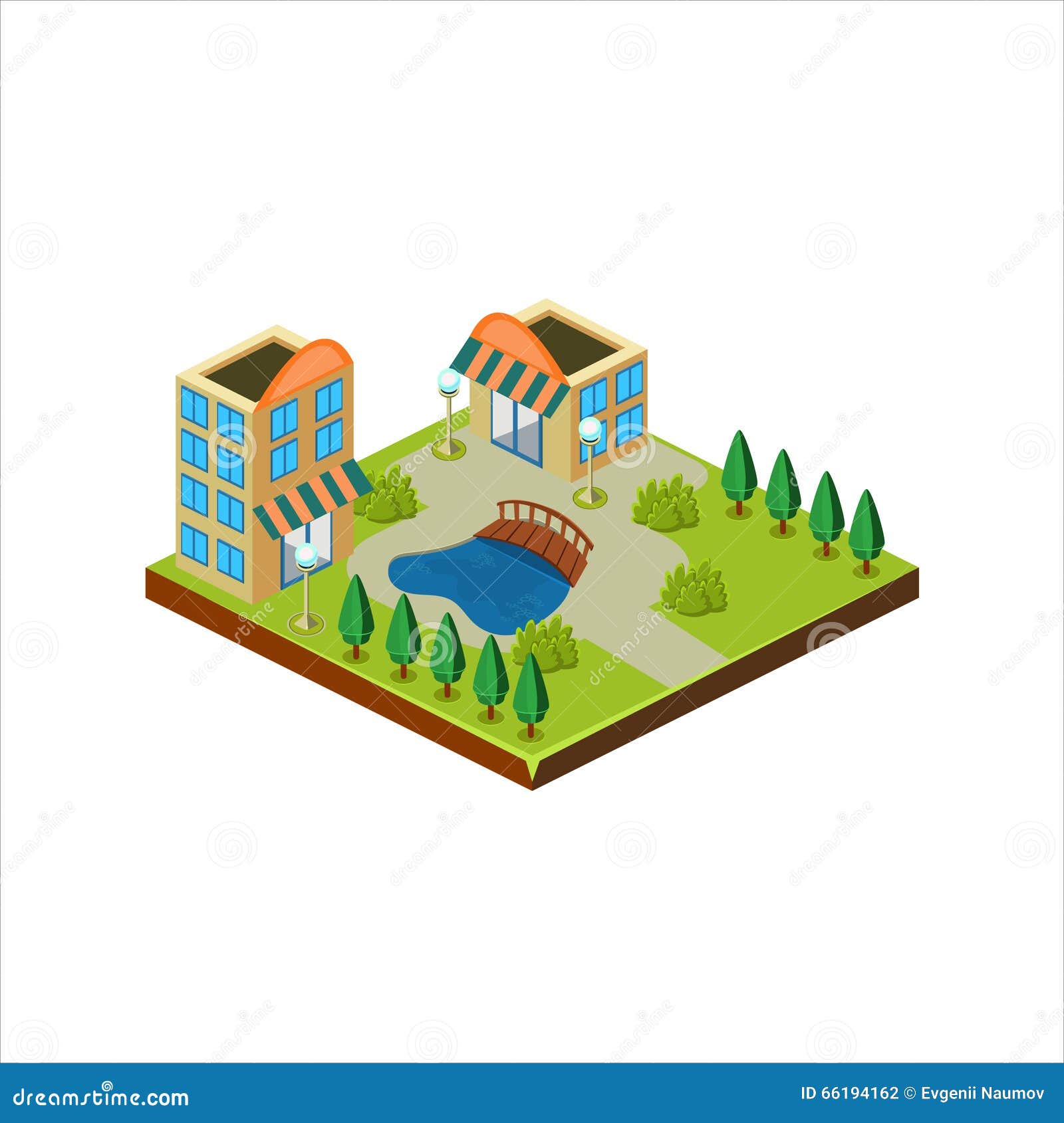 Isometric Icon Representing Modern House with Backyard Stock Vector ...
