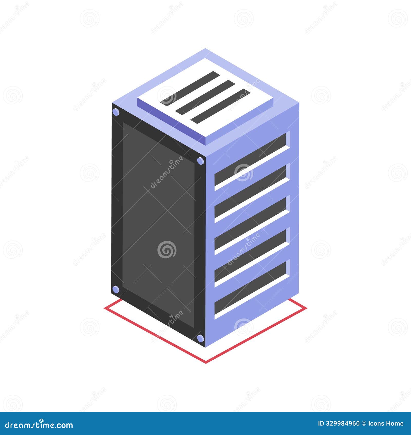 Isometric Icon of a Server Rack, Used for Data Storage Stock ...