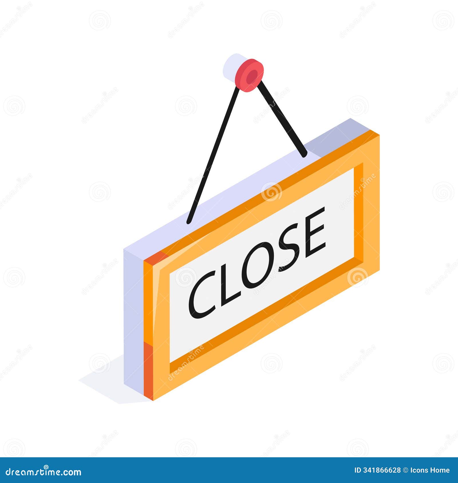 An Isometric Icon of Shop Close Board in Trendy Style Stock ...