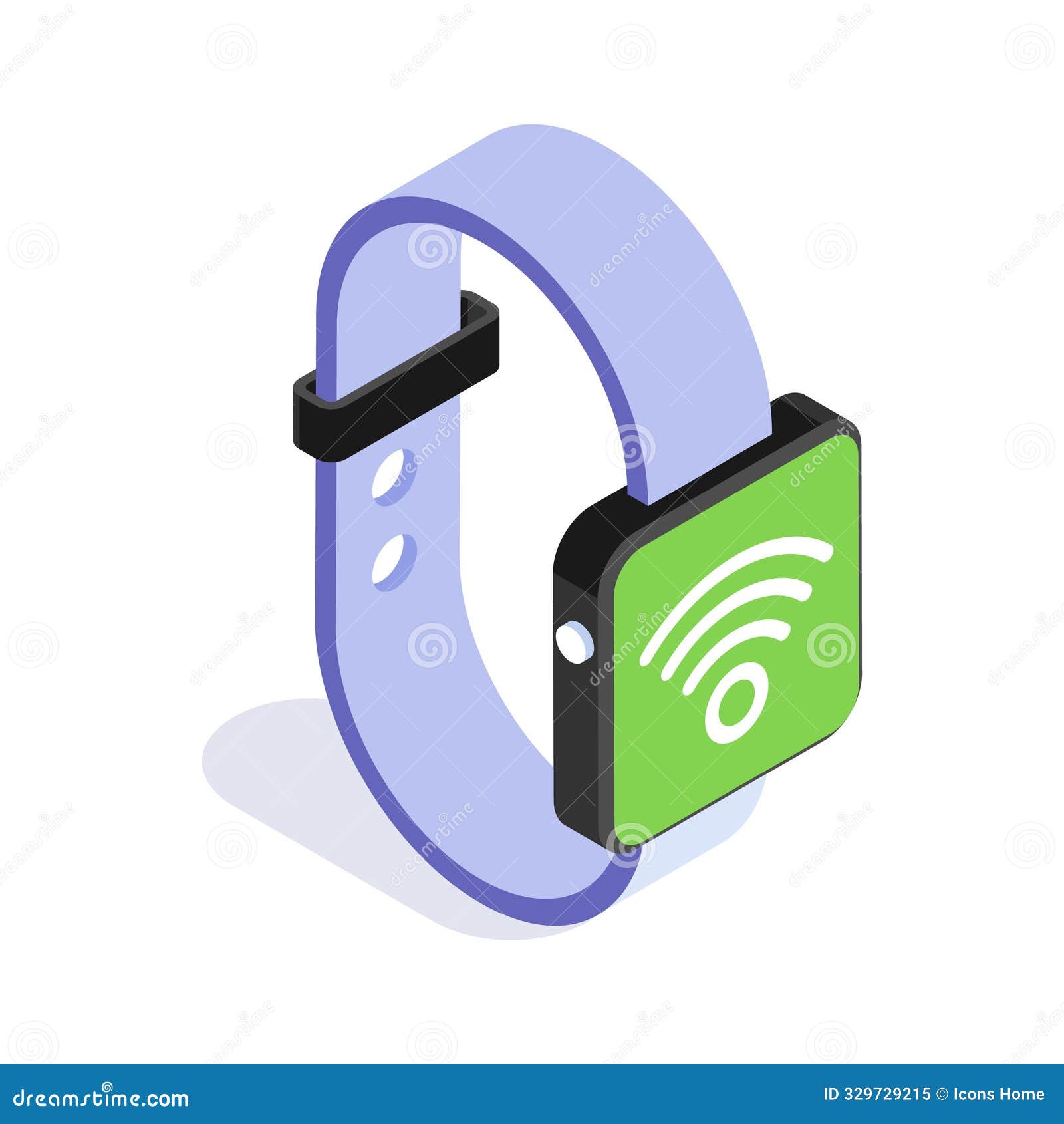 Isometric Icon of a Smartwatch Displaying Wifi Signals, Symbolizing ...