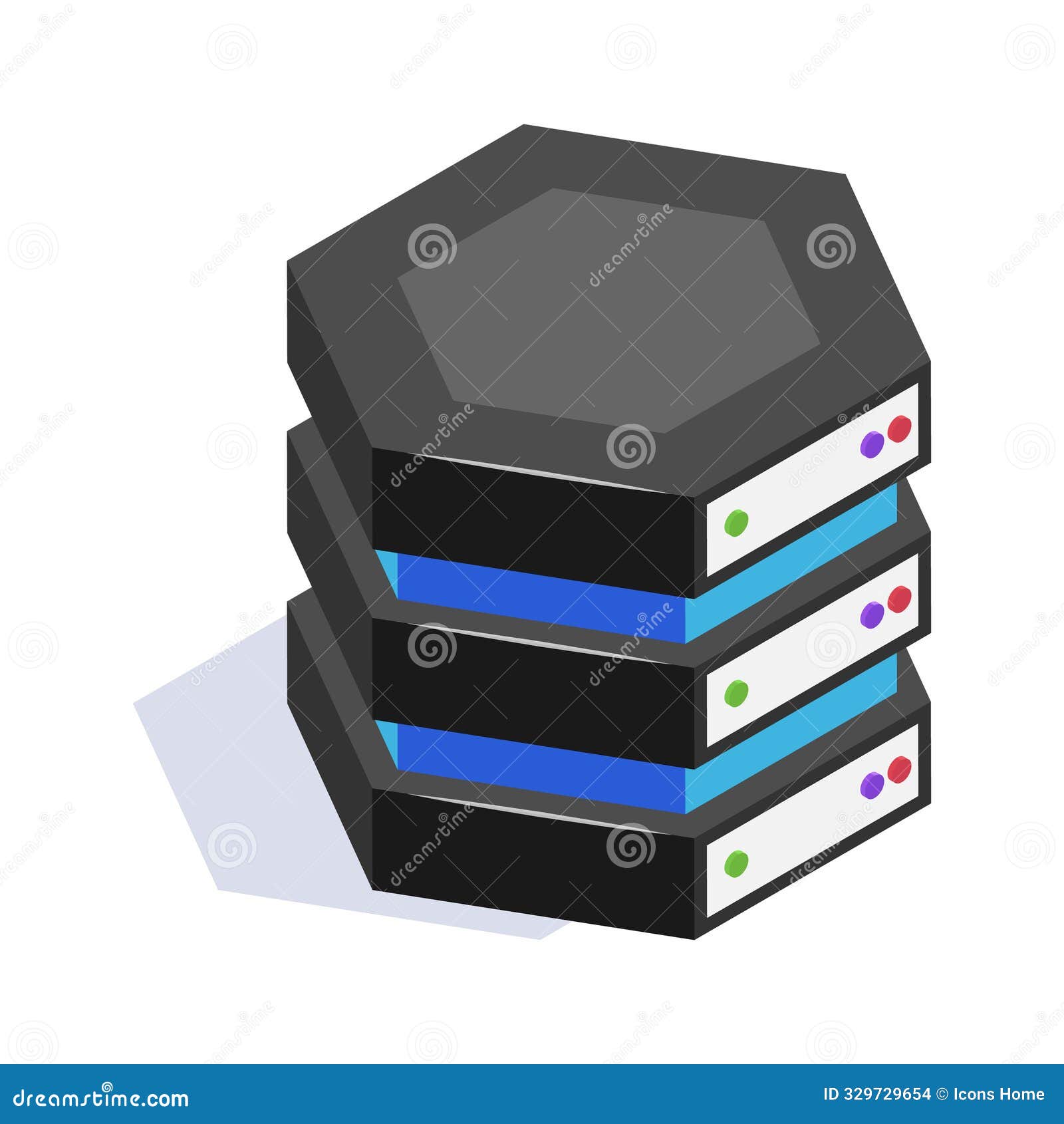 Isometric Icon of Stacked Server Units, Concept Icon of Data Storage ...