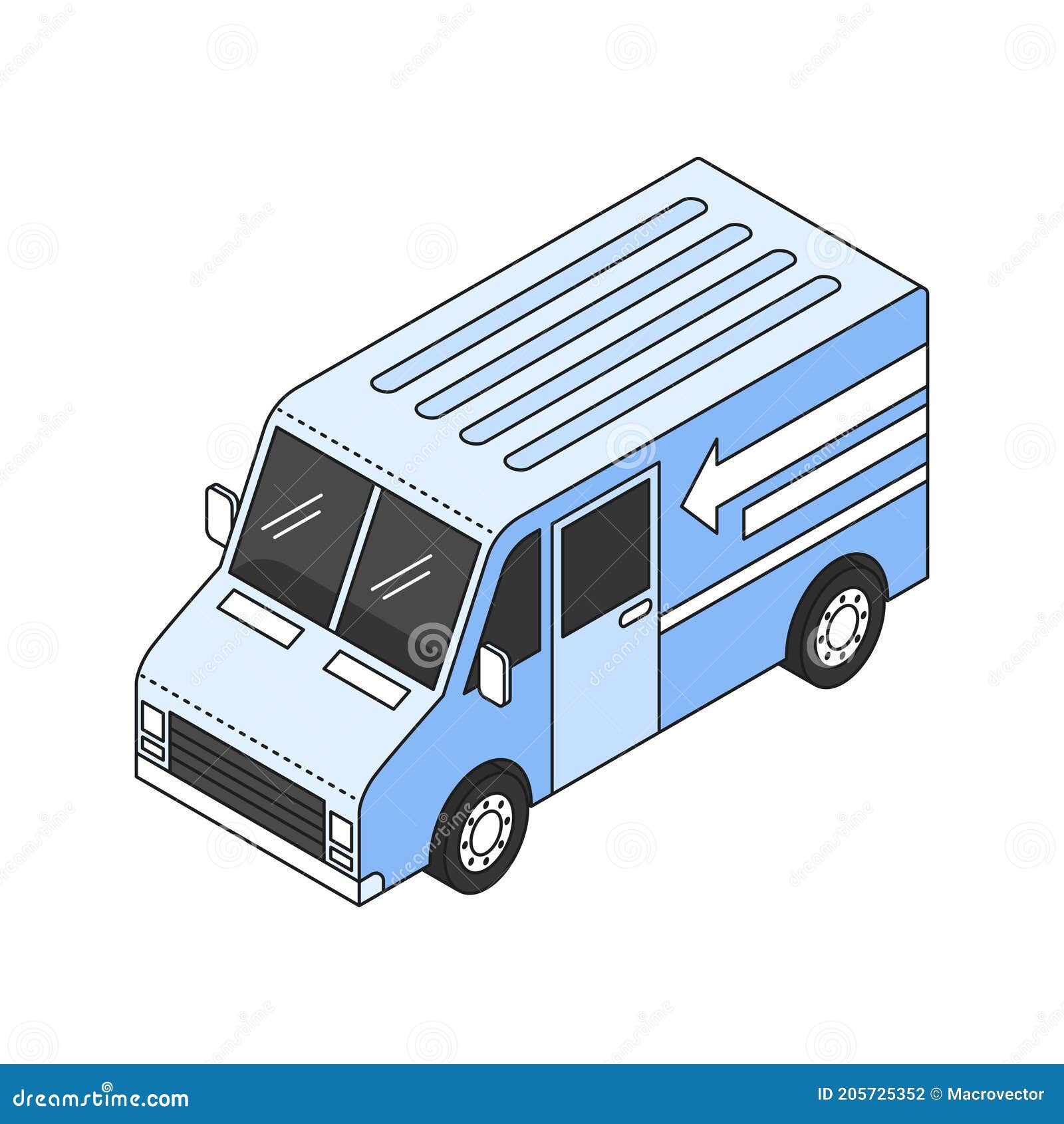 Van Isometric Icon stock vector. Illustration of decorative - 205725352