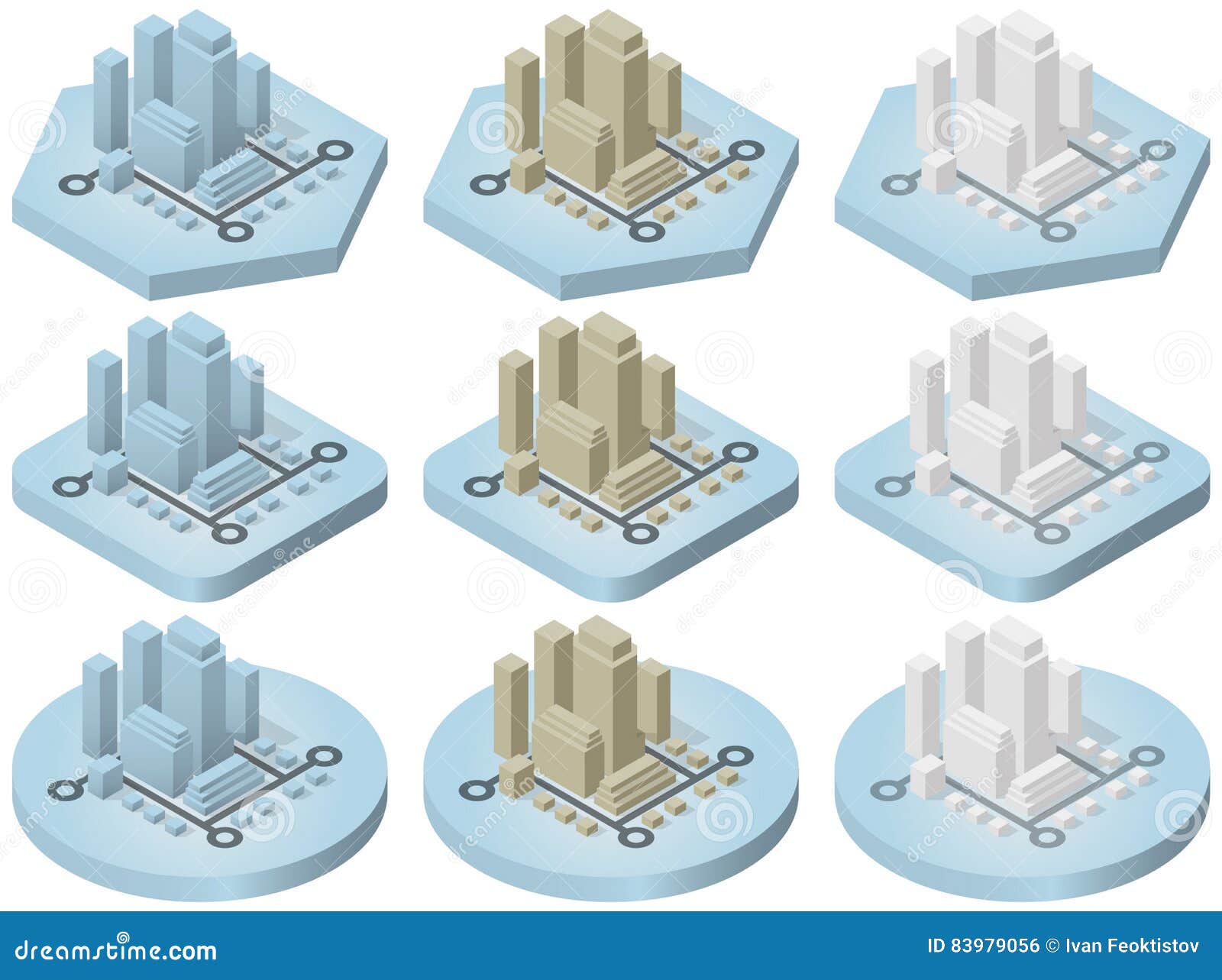 Isometric icons of city stock vector. Illustration of blueprint - 83979056
